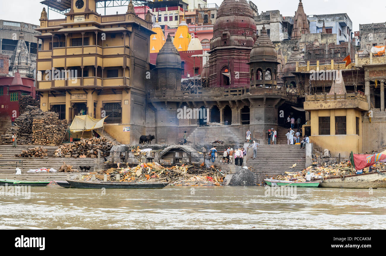 Manikarnika Ghat is one of the holiest among the sacred riverfronts ...