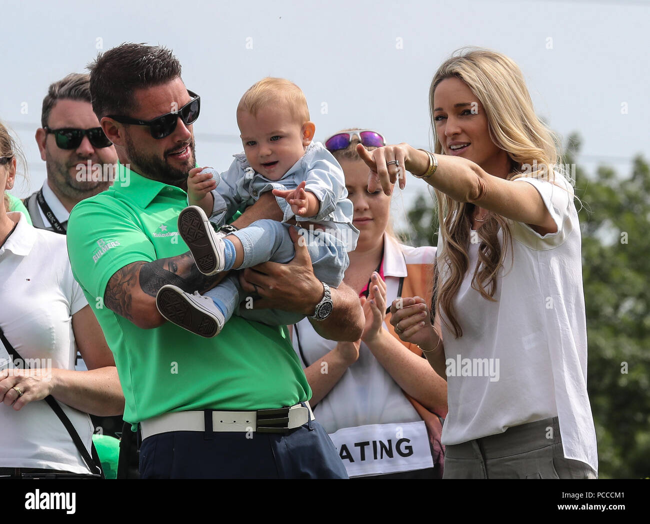Ronan Keating plays in the Celebrity Cup, watched by his wife Storm and ...