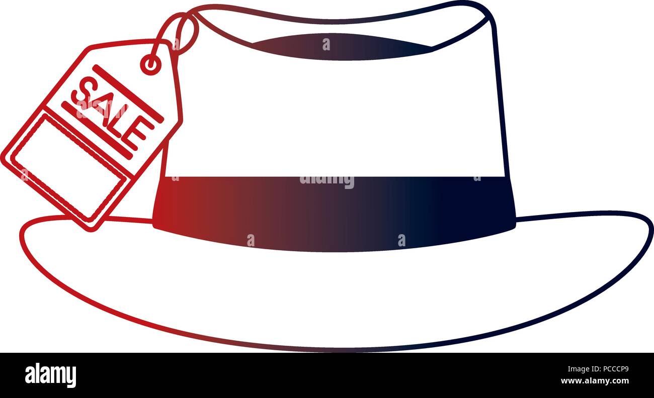 hat accessory fashion tag price vector illustration neon design Stock ...