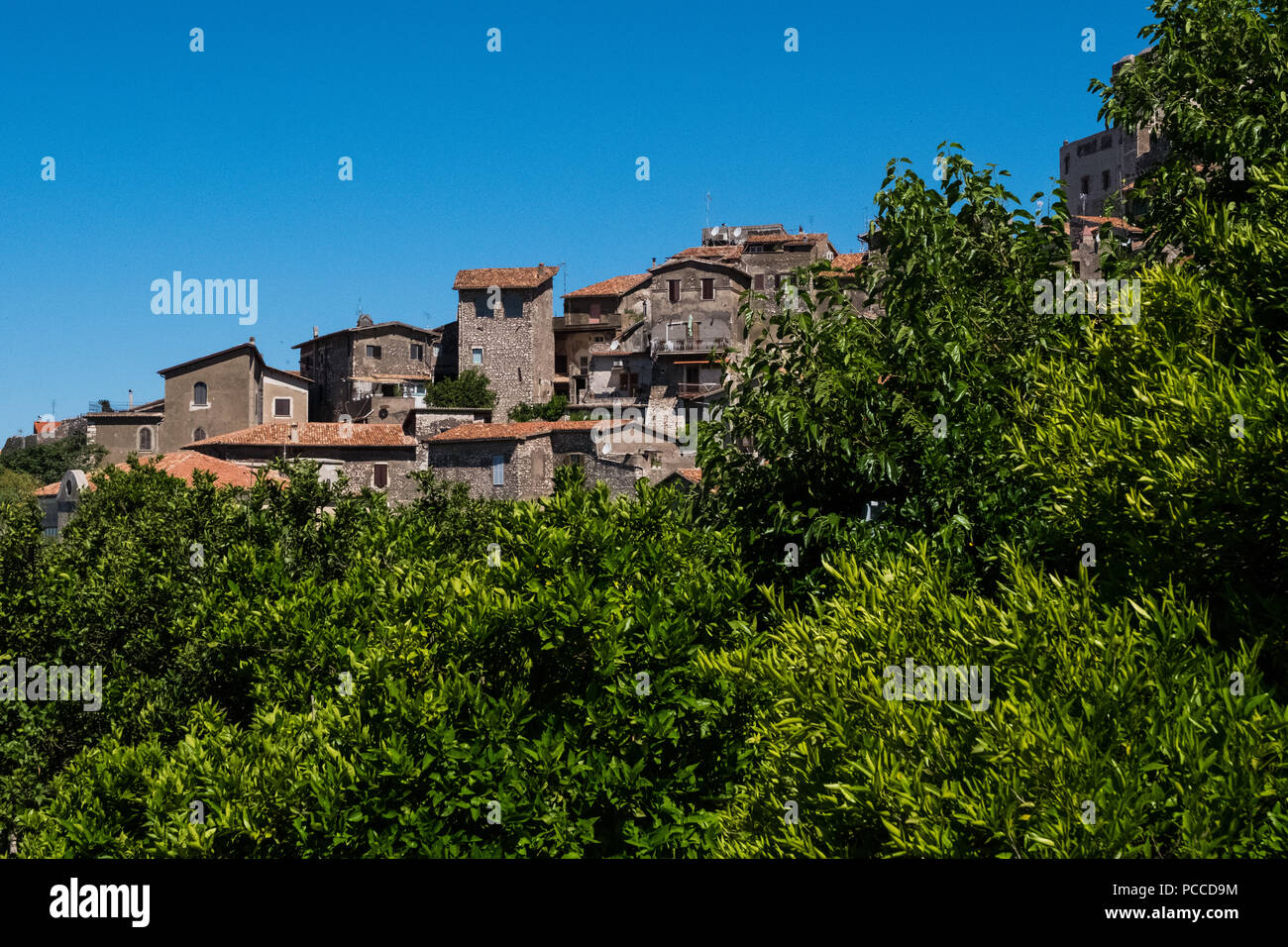 Beautiful wallpaper background landscape of a medieval town with castle ...
