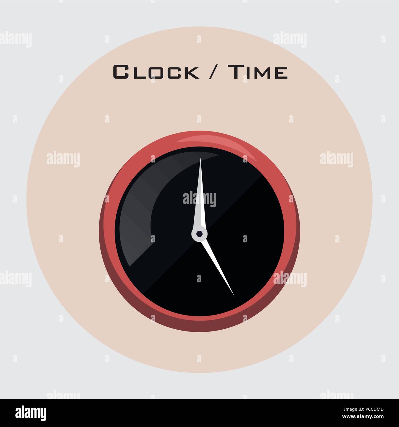 clock with minimalism design over white background, colorful design ...