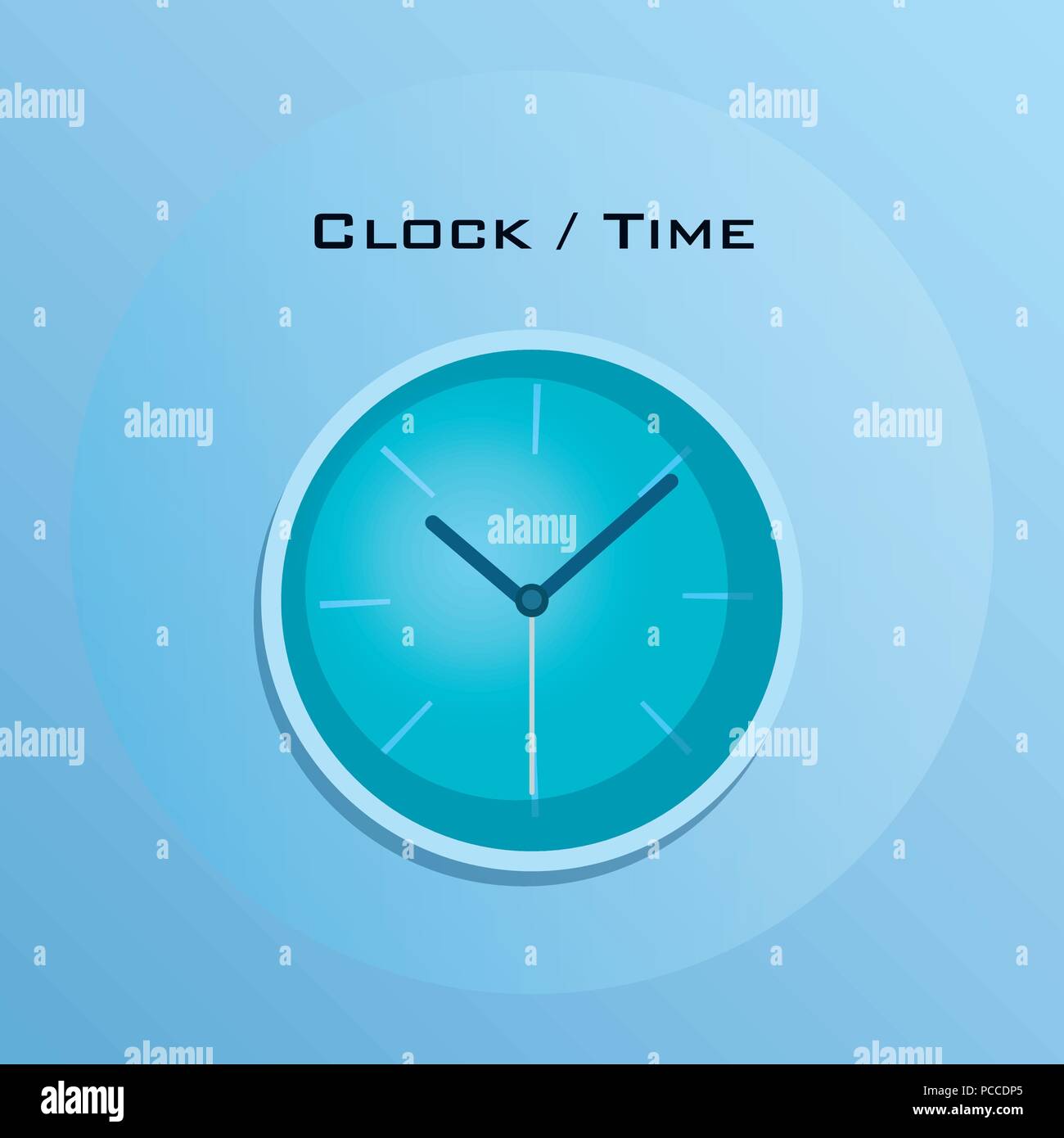 basic clock icon over blue background, colorful design. vector ...