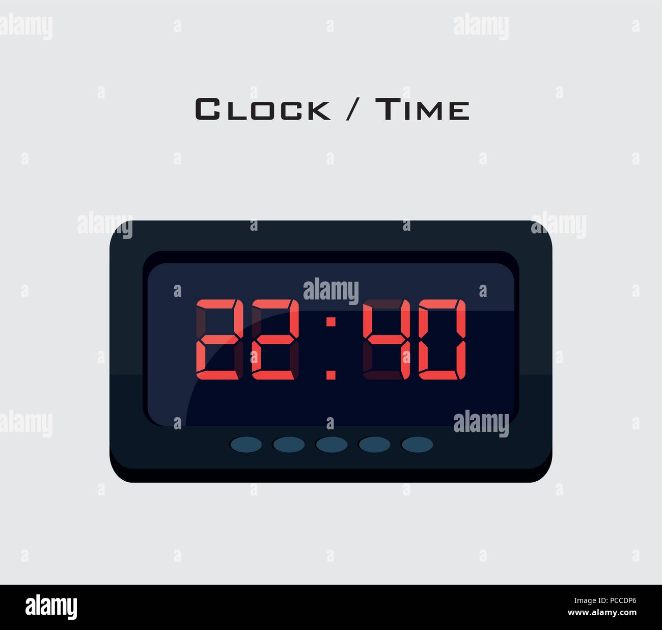 digital clock icon over white background, colorful design. vector ...