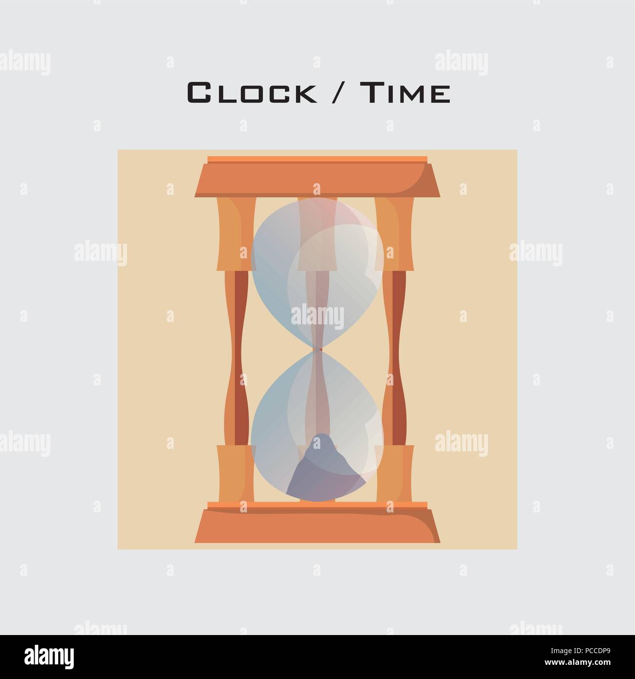 hourglass clock icon over white background, colorful design. vector ...