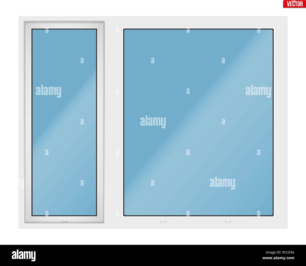 PVC window with two sash Stock Vector Image & Art - Alamy