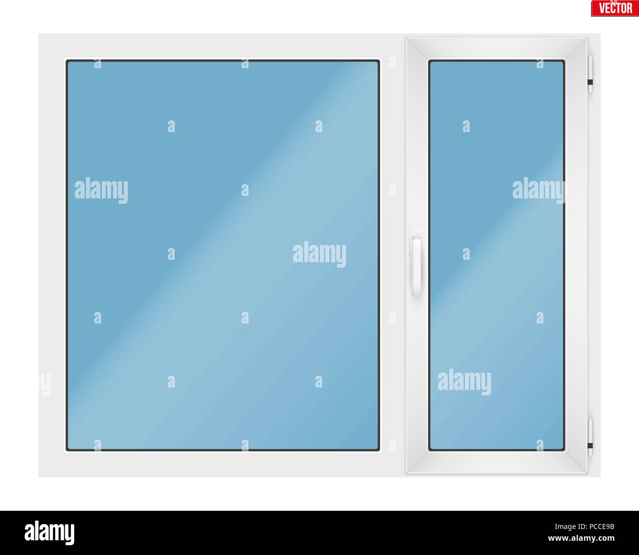 PVC window with two sash Stock Vector Image & Art - Alamy
