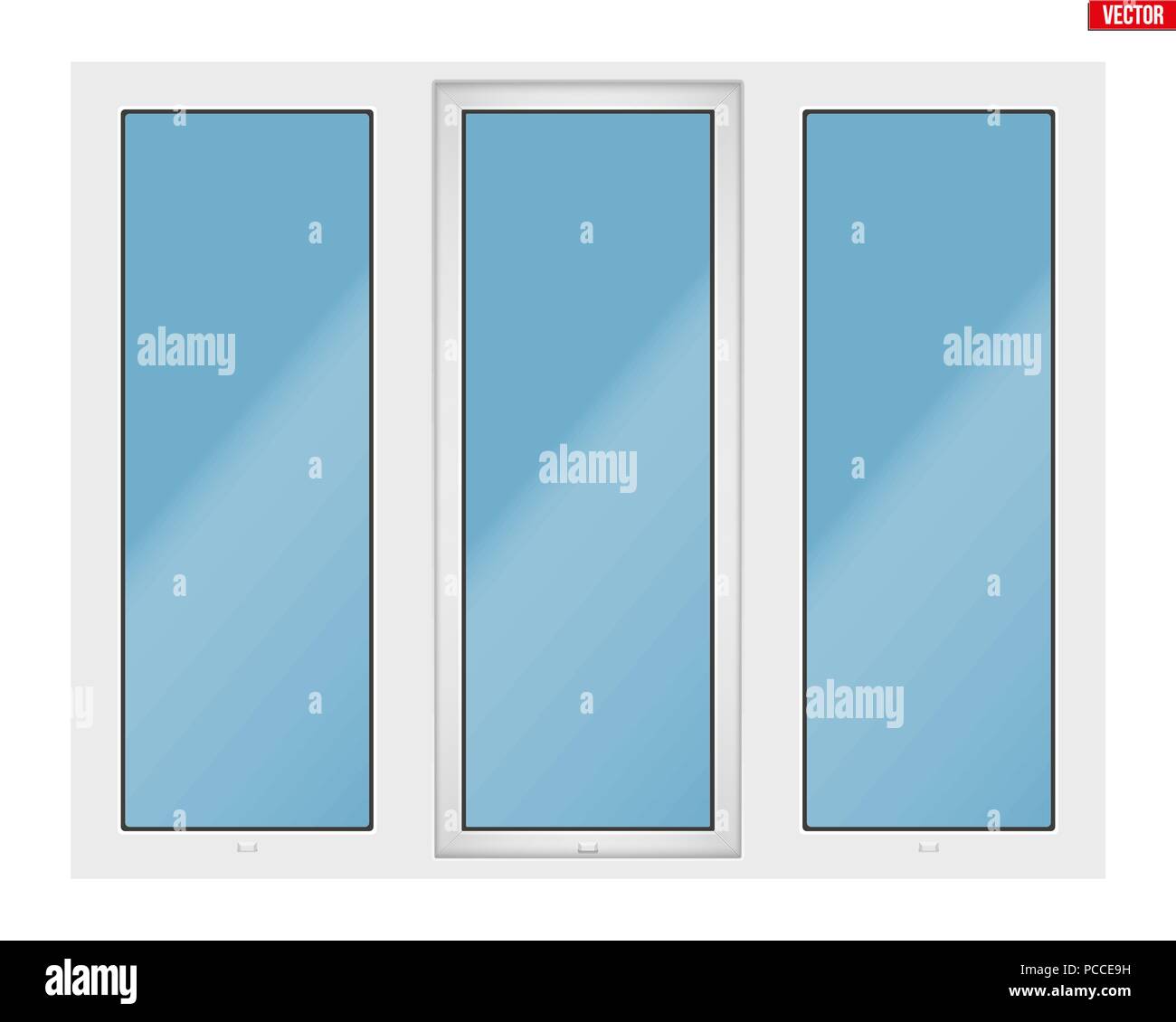 PVC window with three sash Stock Vector Image & Art - Alamy