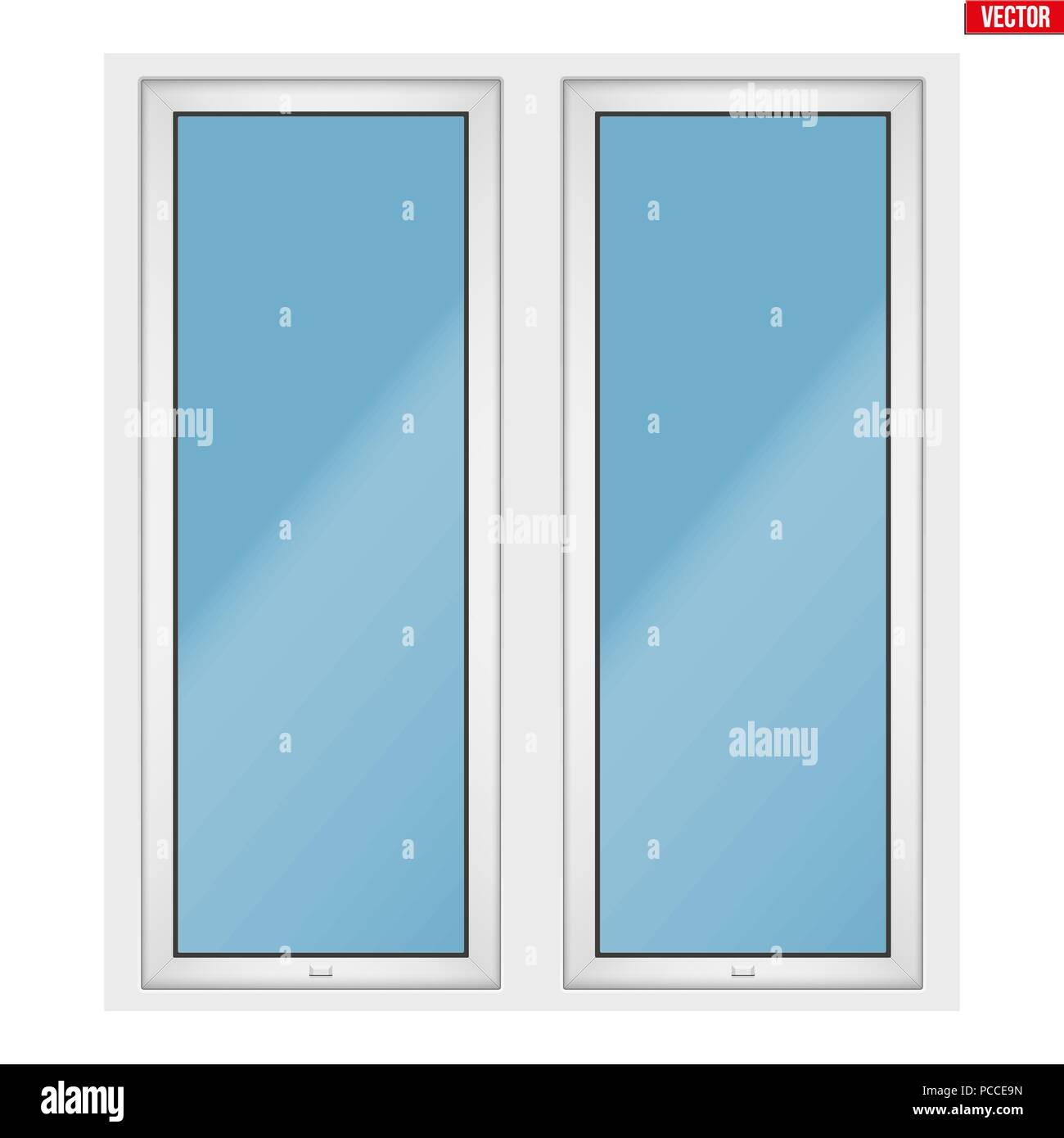 PVC window with two sash Stock Vector Image & Art - Alamy