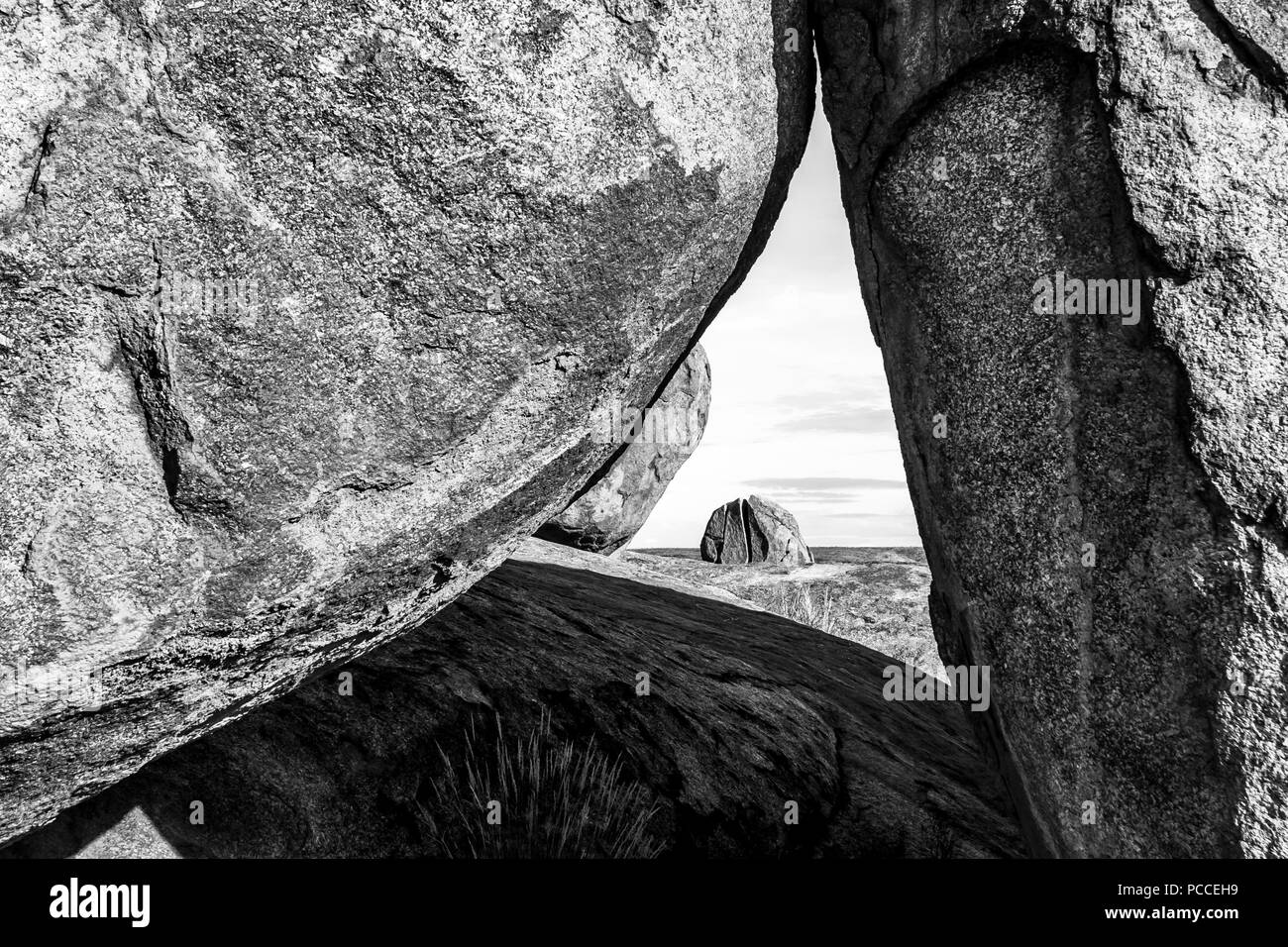 Devils marbles northern territory australia Black and White Stock ...