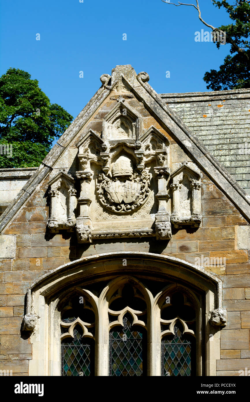 South face detail, St. Michael`s Church, Haselbech, Northamptonshire ...