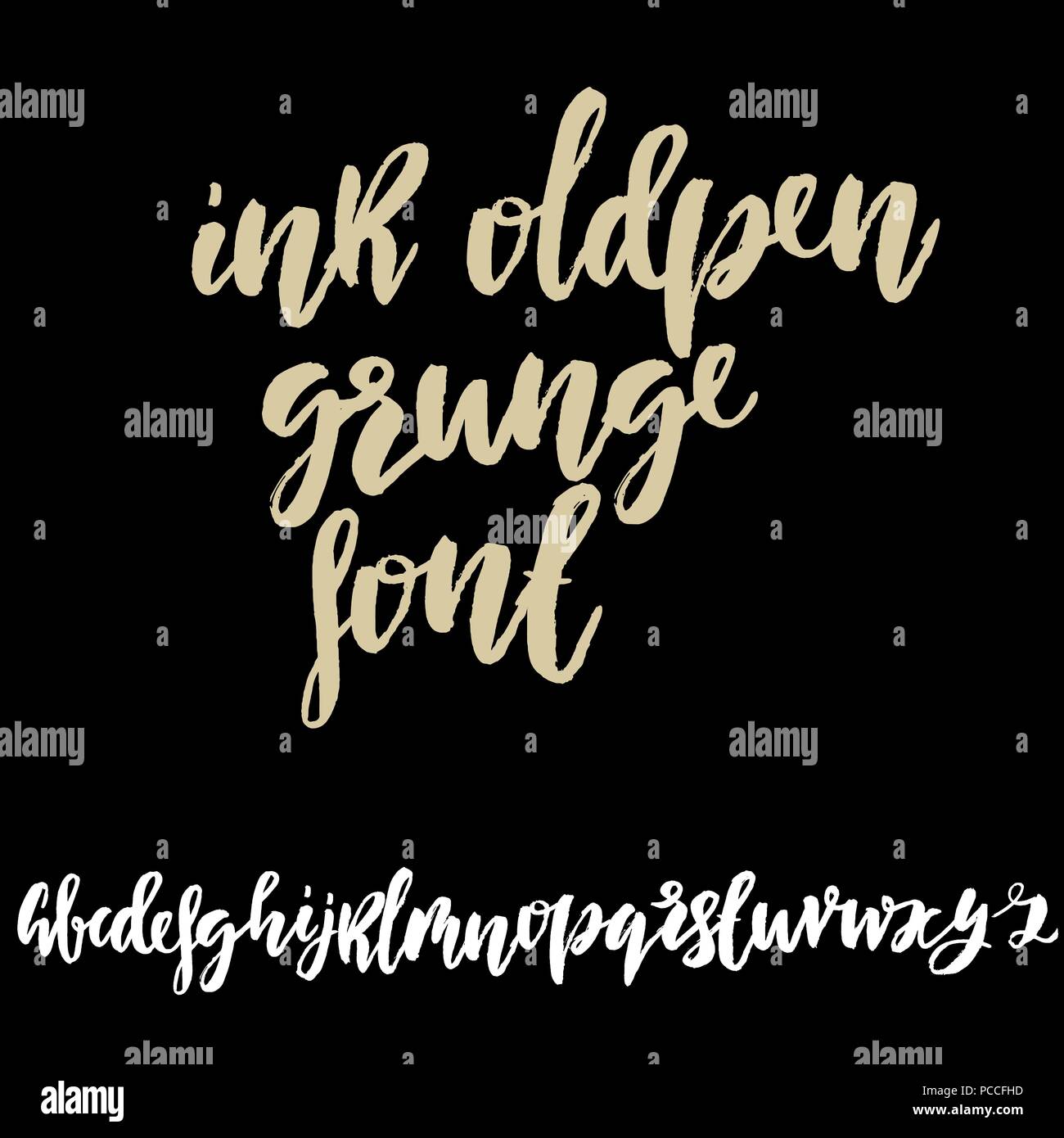 Hand drawn dry brush lettering. Grunge style alphabet. Handwritten font ...