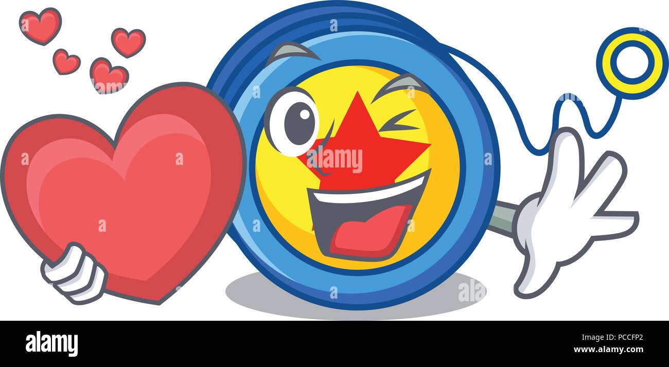 With heart yoyo mascot cartoon style Stock Vector Image & Art - Alamy