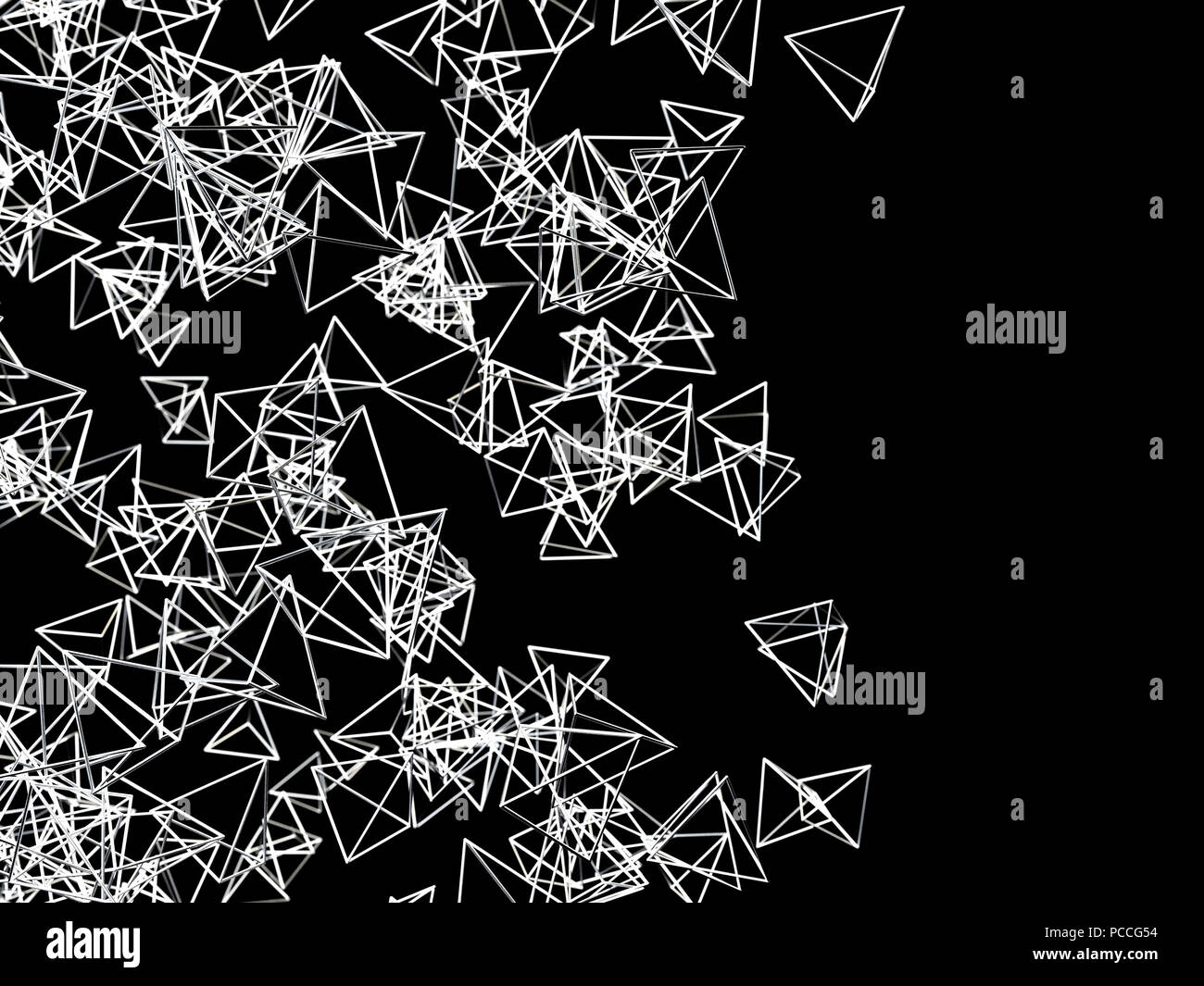 Abstract background with triangular and pyramidal metall particles ...