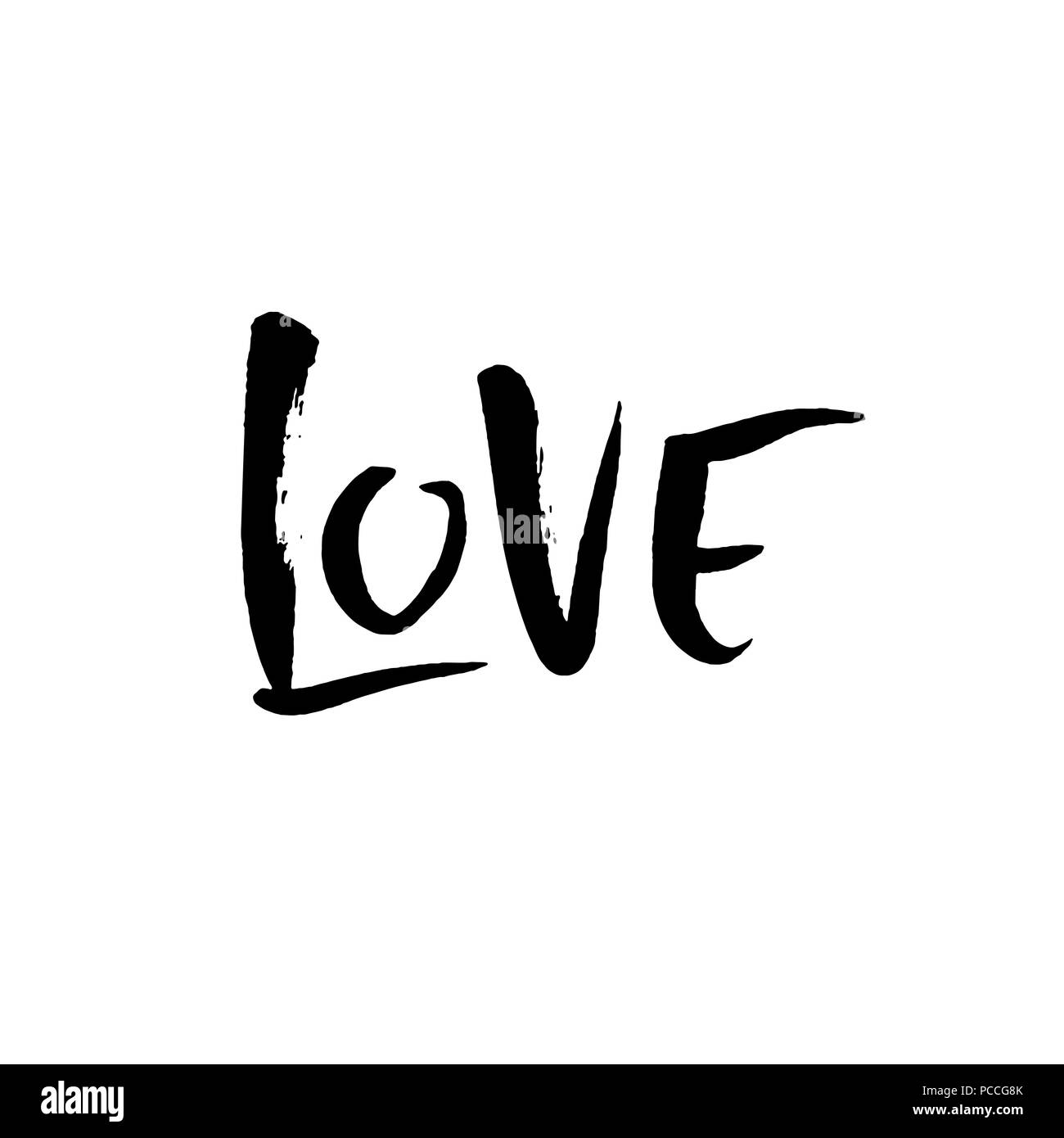 Love. Modern dry brush calligraphy. Handwritten phrase isolated on ...