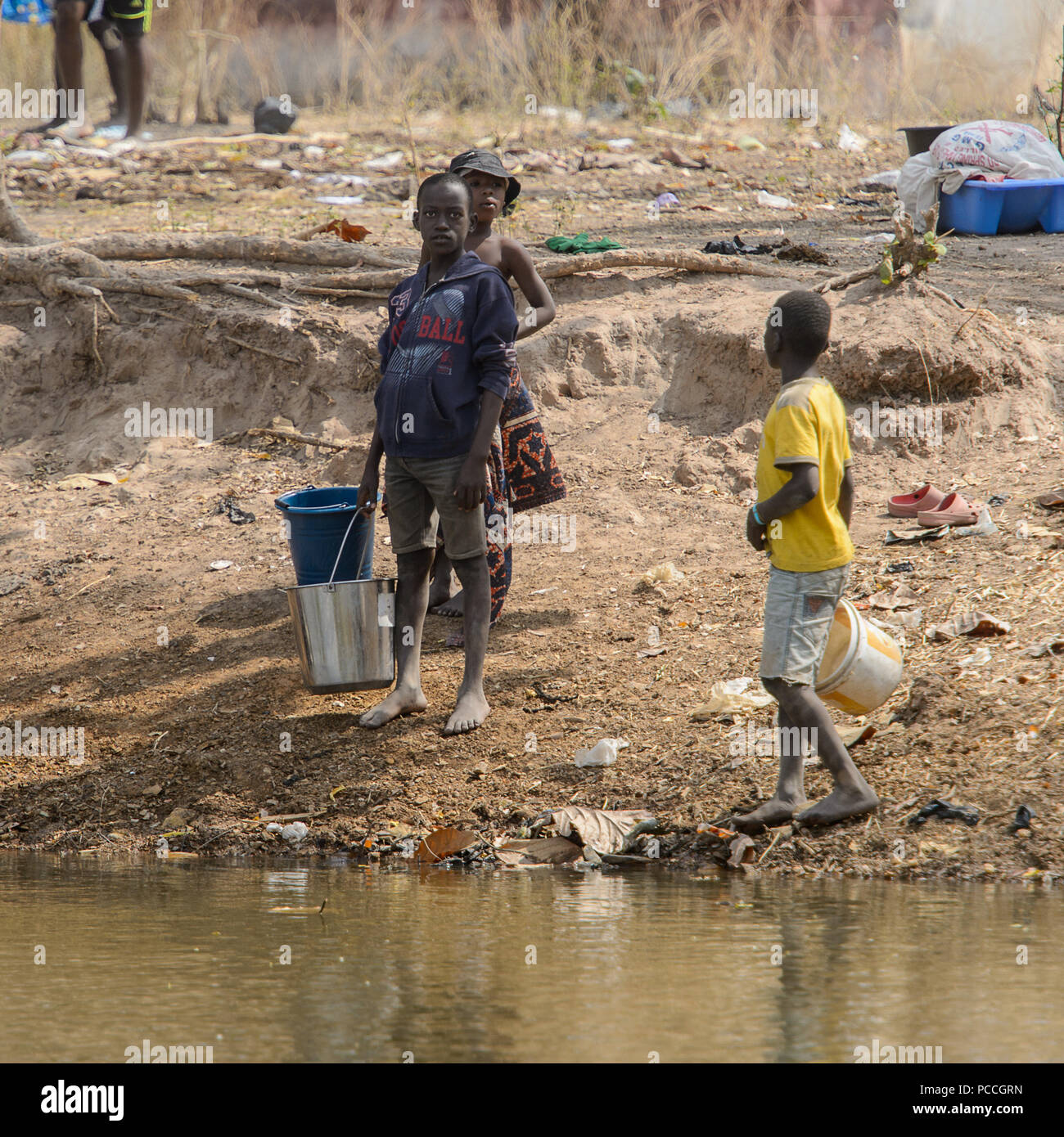 TECHIMAN, GHANA - JAN 15, 2017: Unidentified Ghanaian children get ...