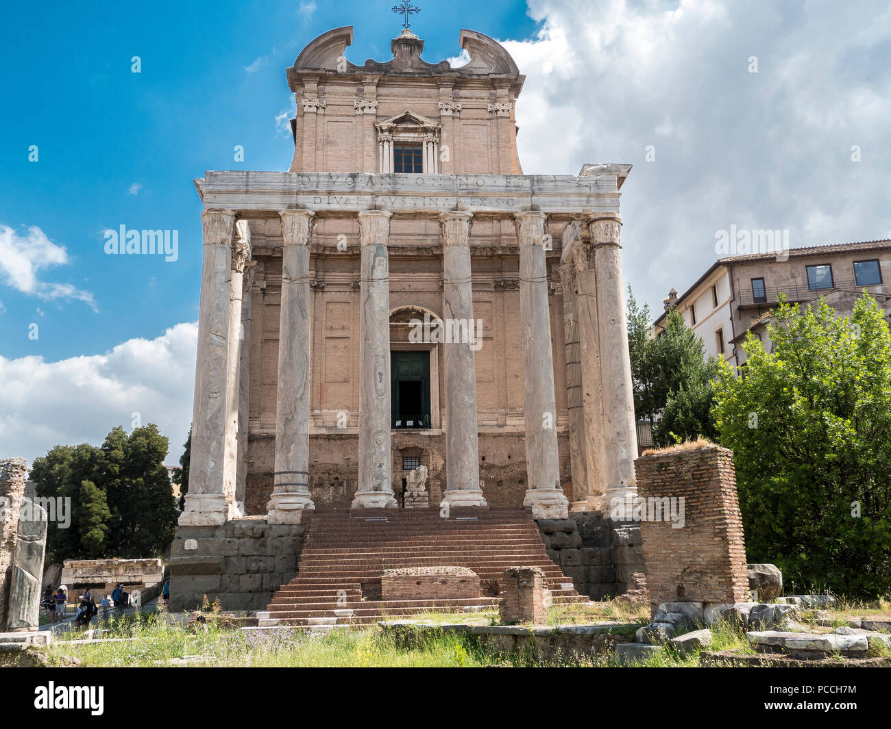 The temple of Romulus in the forum, the political and trade center of ...