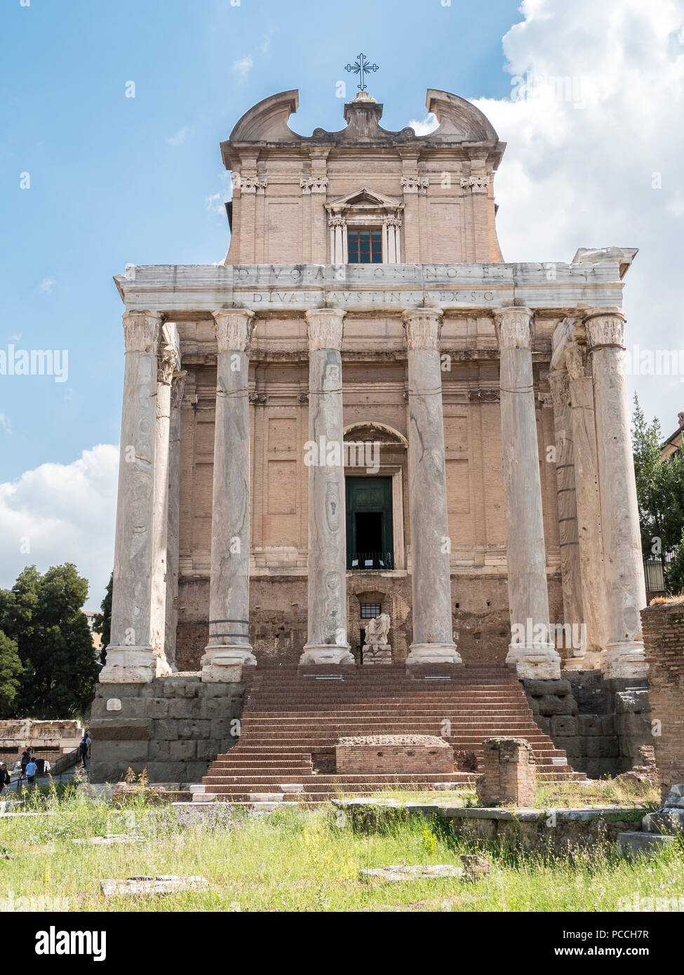 The temple of Romulus in the forum, the political and trade center of ...