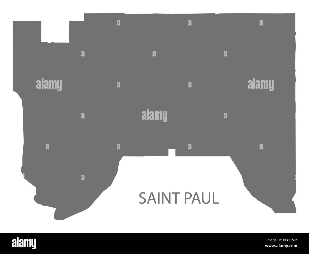 Saint Paul Minnesota city map grey illustration silhouette shape Stock ...
