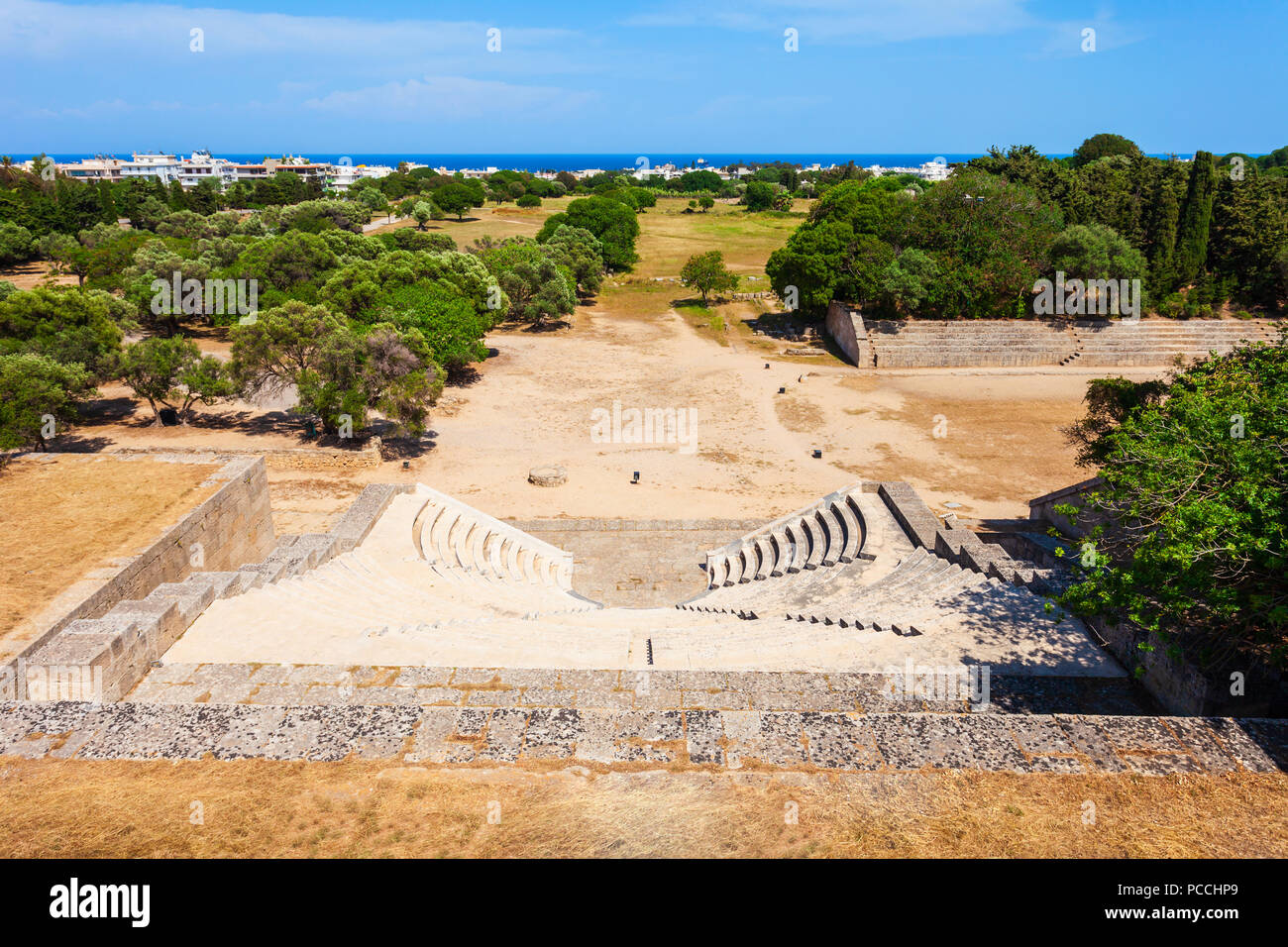 Acropolis Ancient Stadium in the Rhodes city in Rhodes island in Greece ...