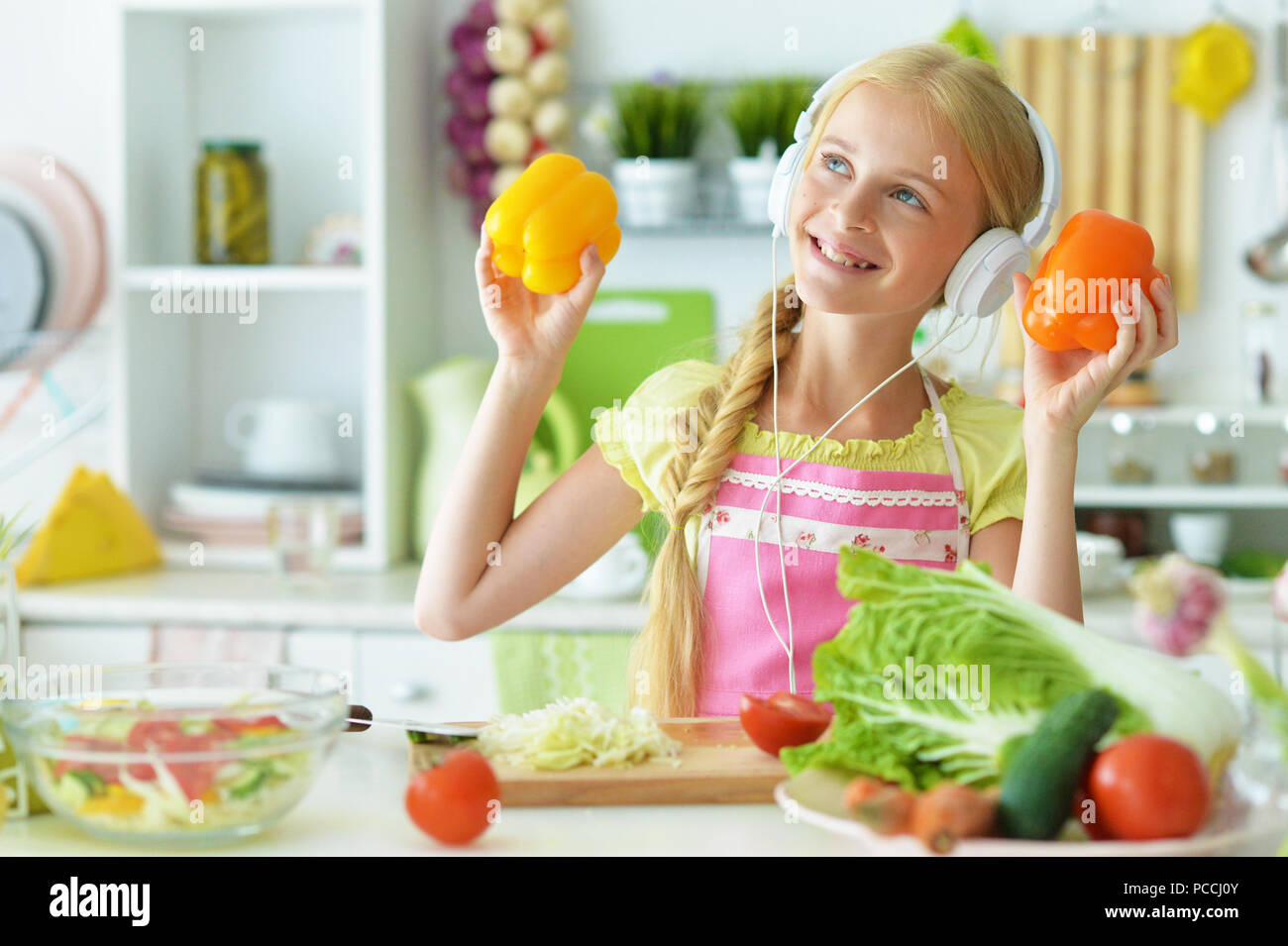 the girl in the kitchen Stock Photo - Alamy