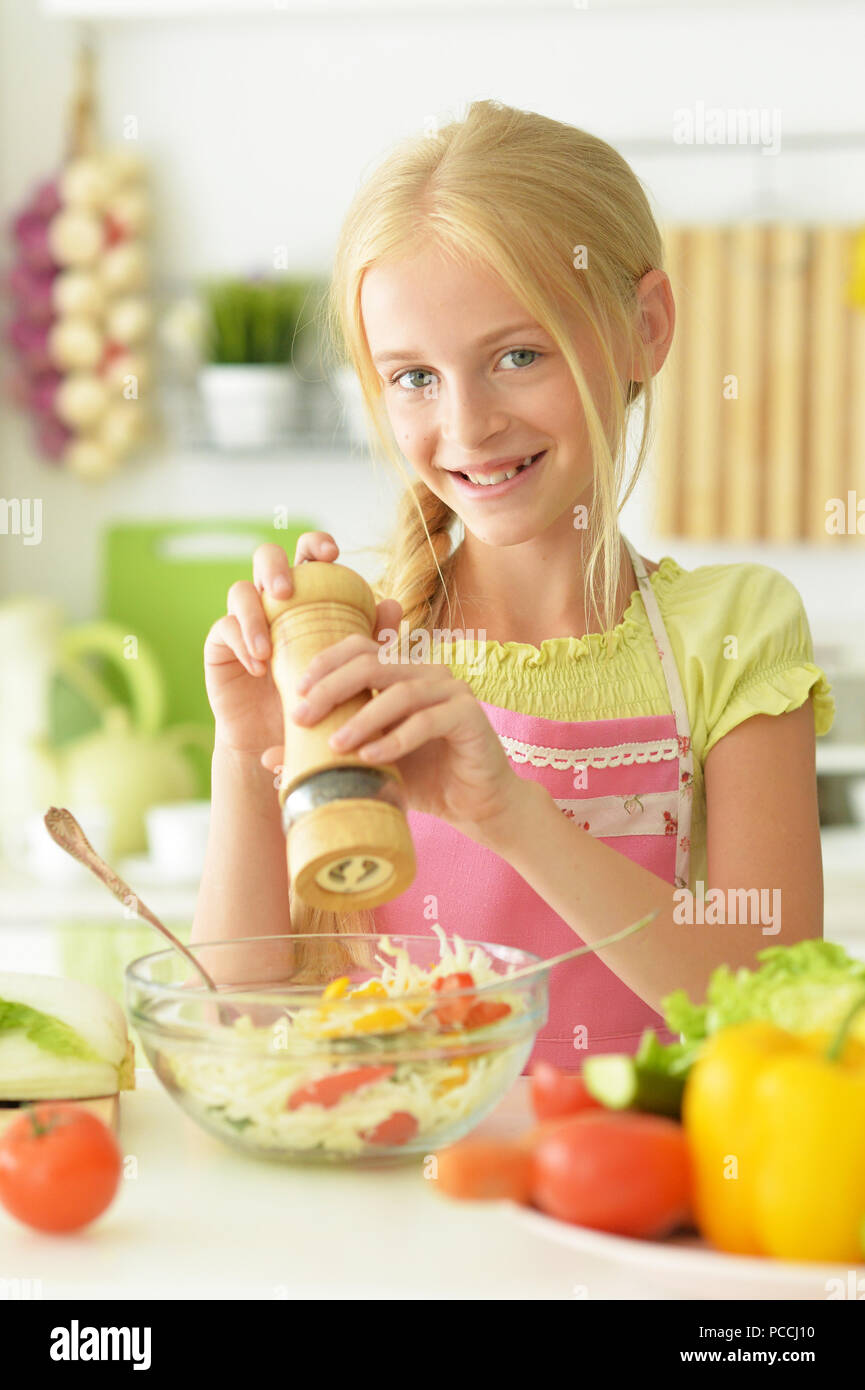 the girl in the kitchen Stock Photo - Alamy