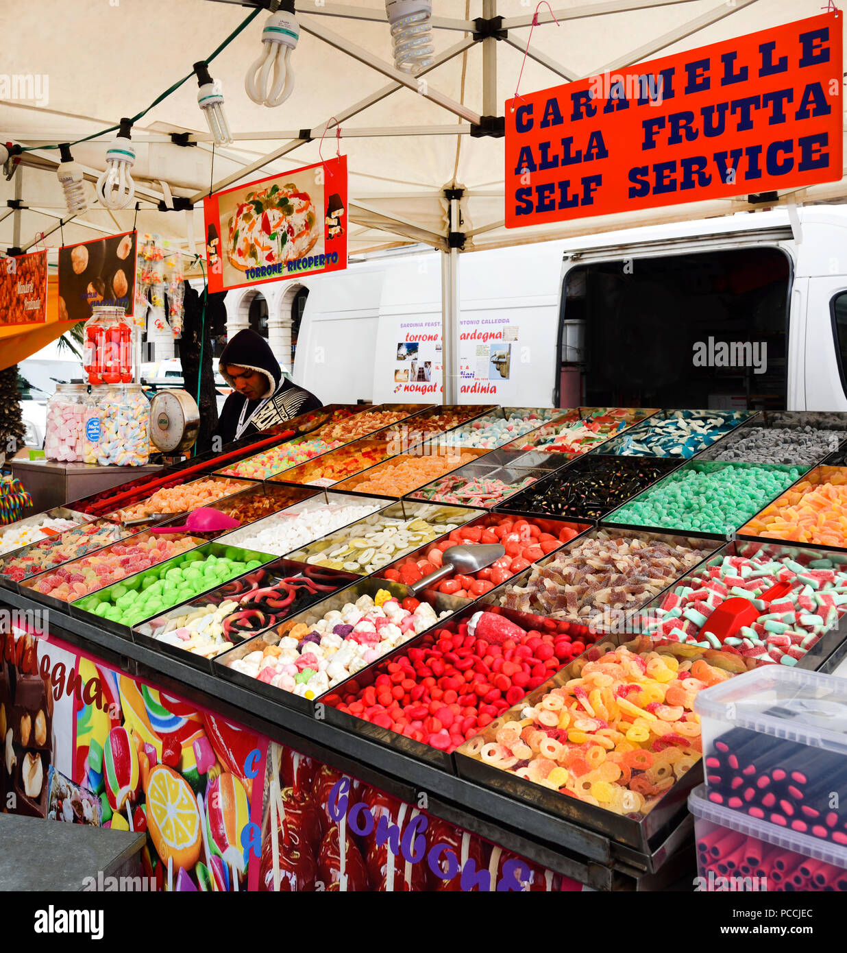 market stall Cagliari Sardinia Italy Stock Photo - Alamy