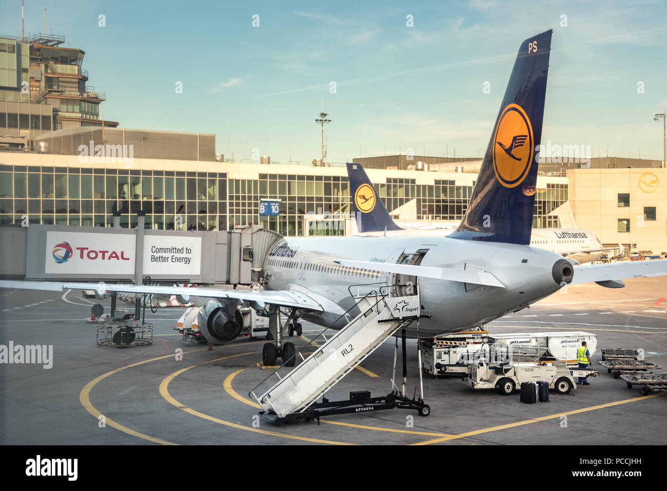 Frankfurt, Germany - July 3th, 2018: Rear view of a Lufthansa Airbus ...