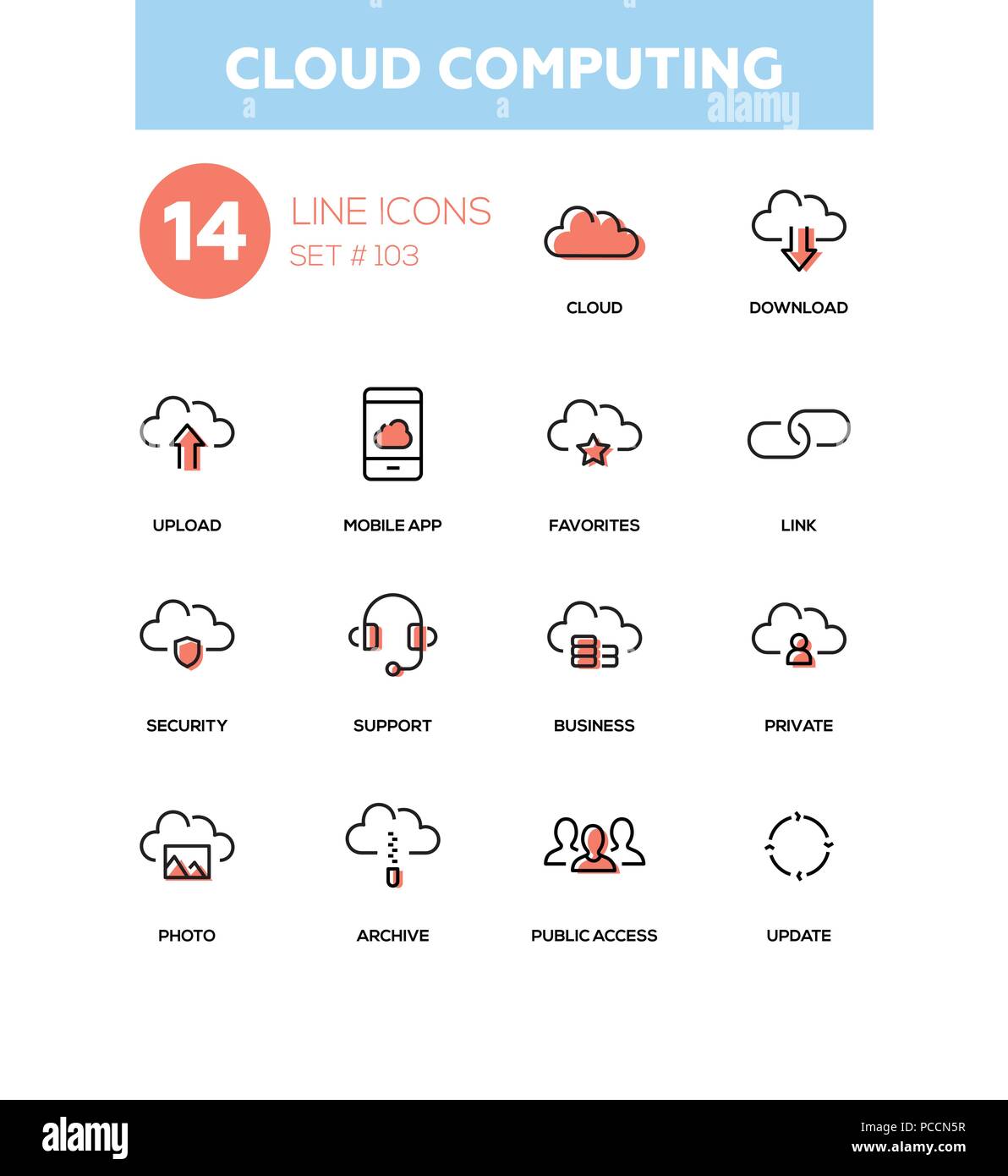 Cloud computing - modern line design icons set Stock Vector Image & Art ... Cloud computing - modern line design icons set Stock Vector Image & Art ...