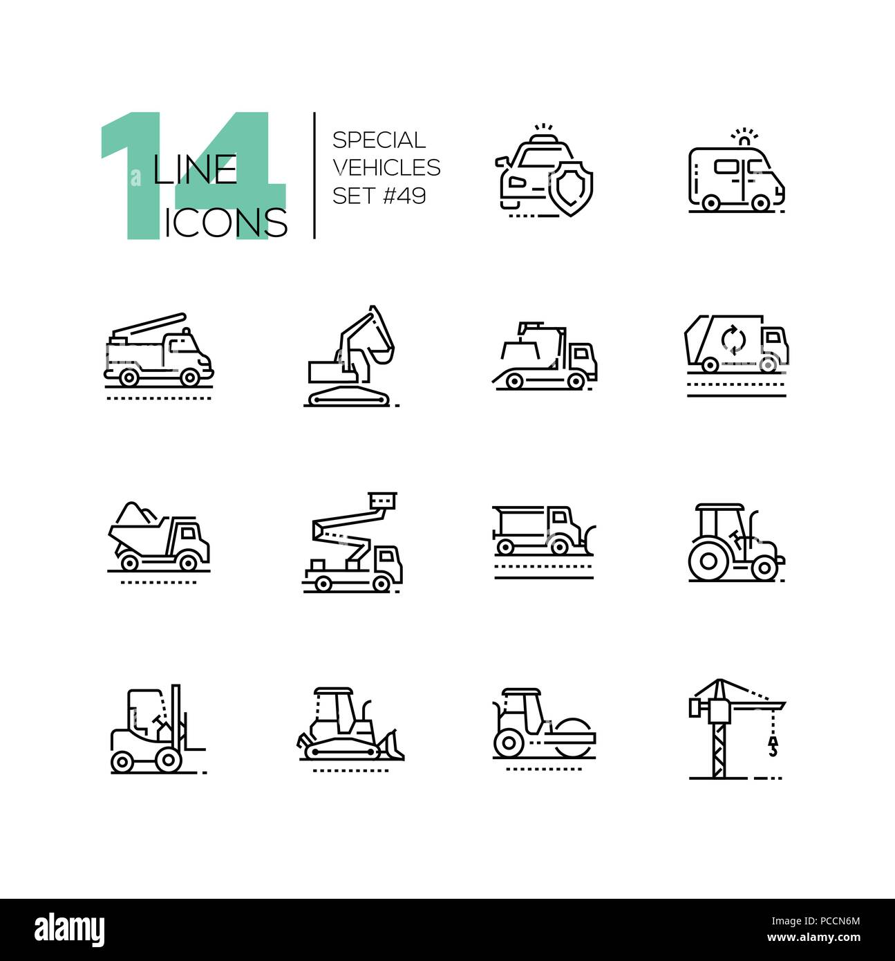 Special vehicles - line design icons set Stock Vector Image & Art - Alamy