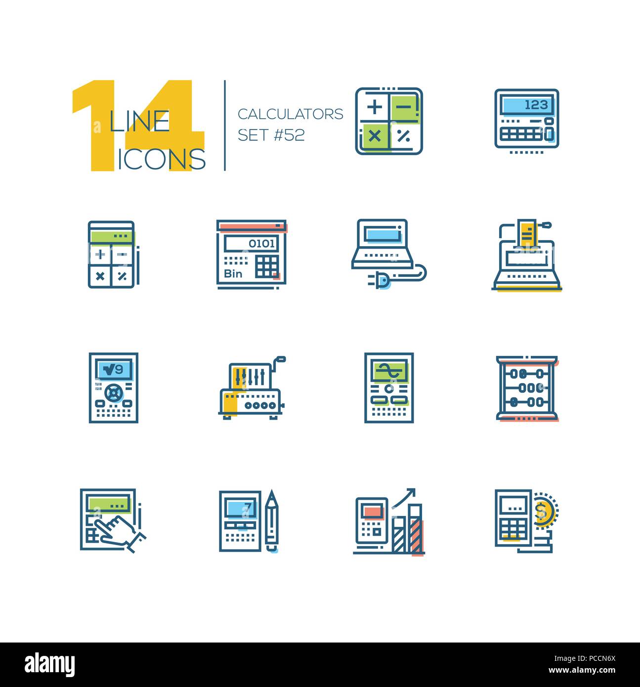 Calculators - modern line design icons set Stock Vector Image & Art - Alamy