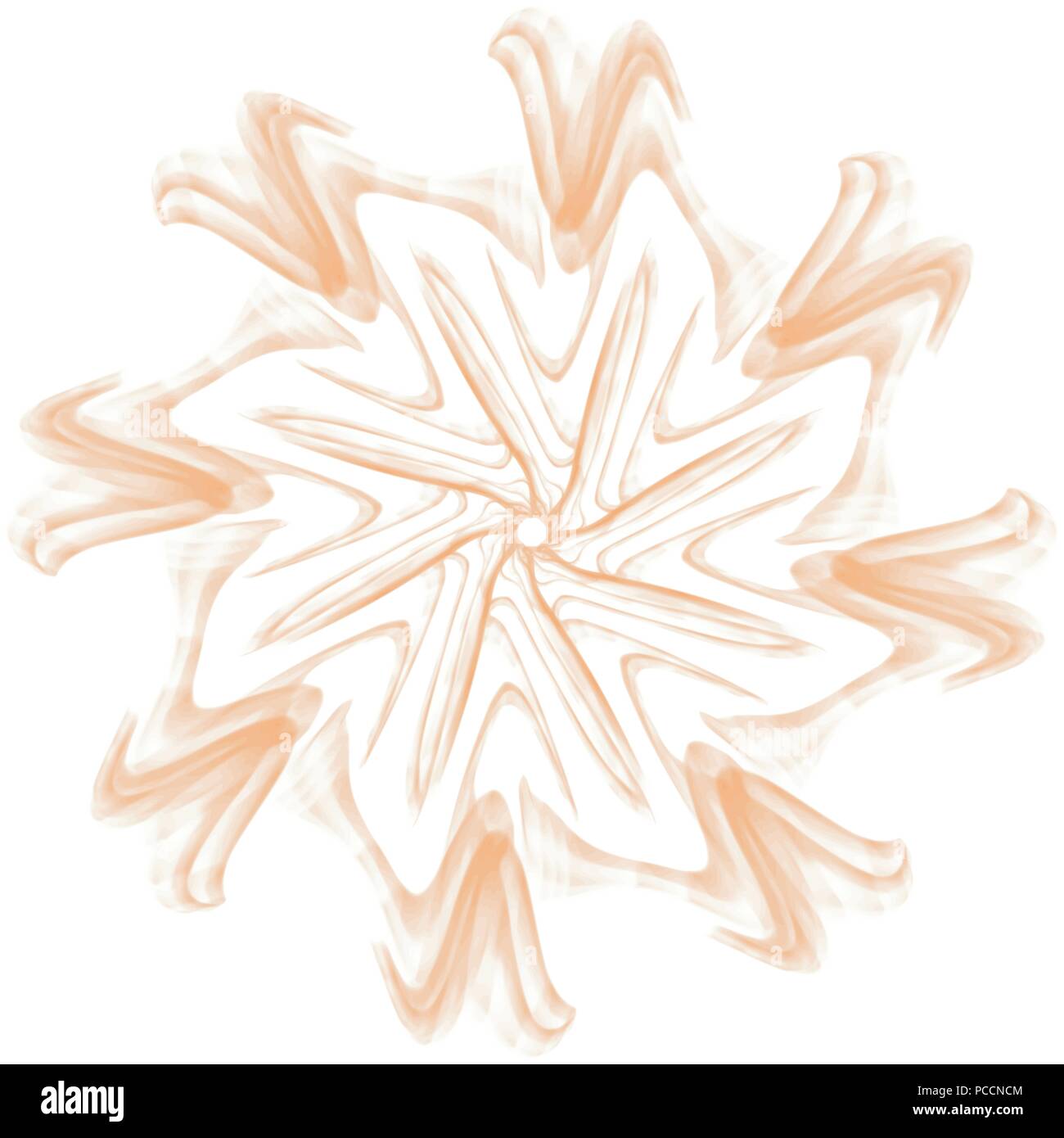 orange hand drawn mandala flower pattern, vector illustration Stock ...