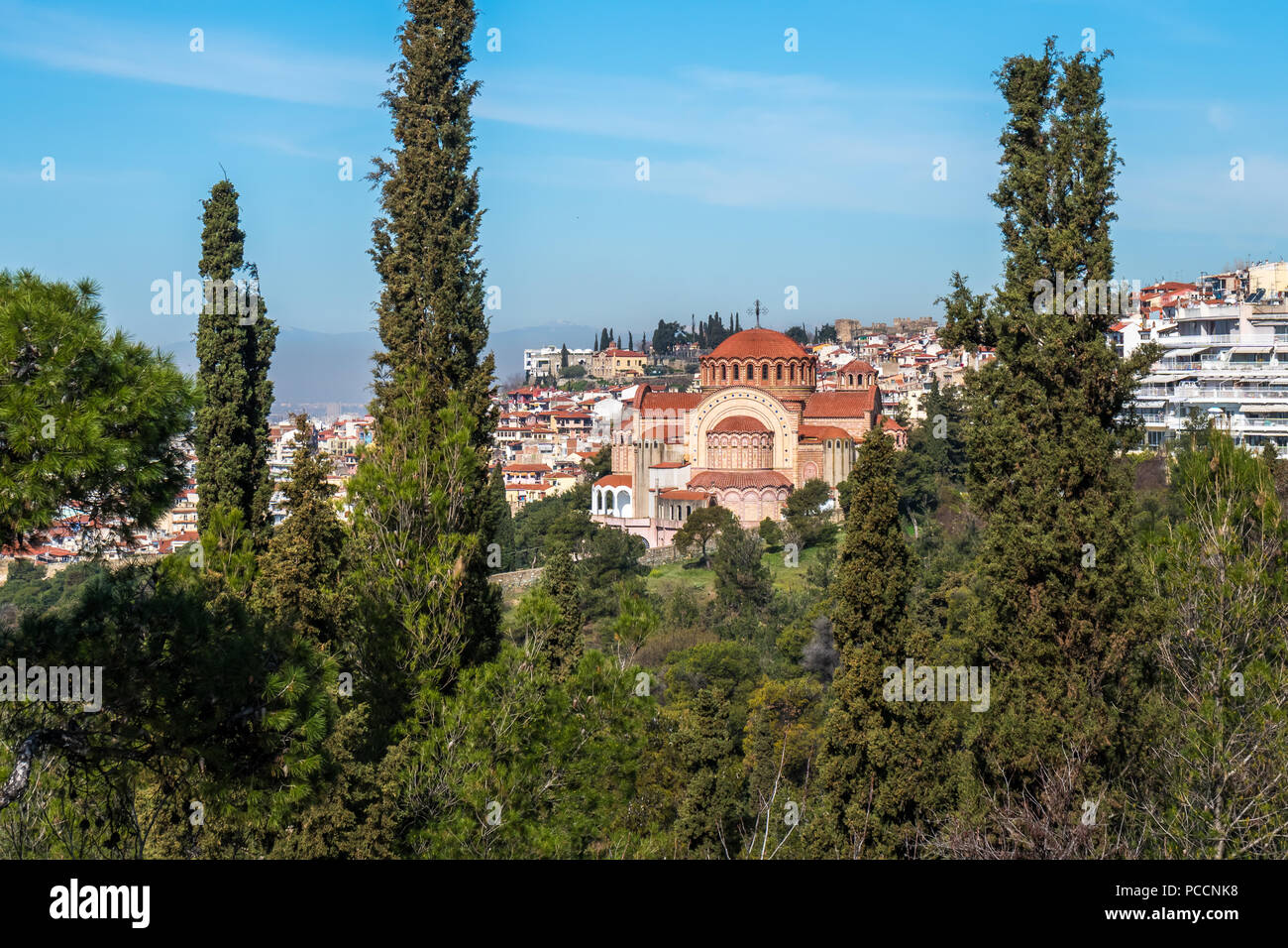 View of Thessaloniki and the Orthodox church of Saint Paul the Apostle. Greece Stock Photo - Alamy