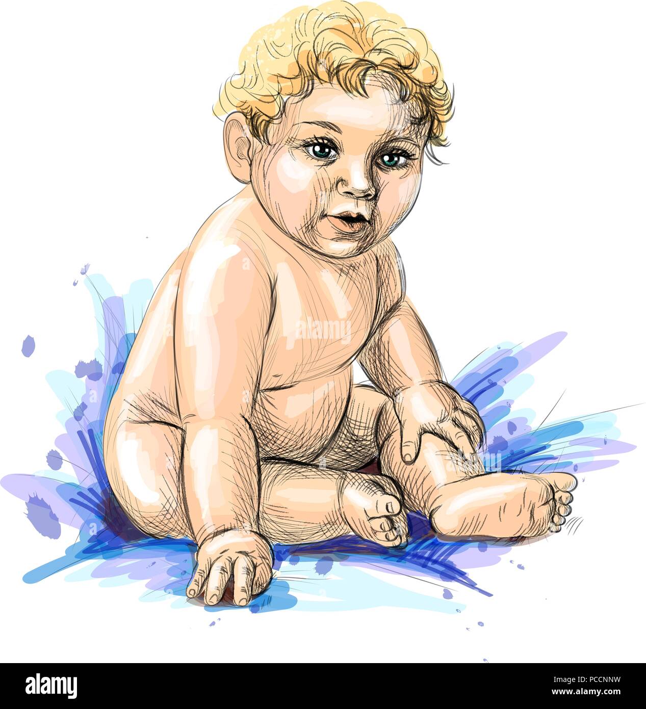 Cute baby sitting Stock Vector Image & Art - Alamy