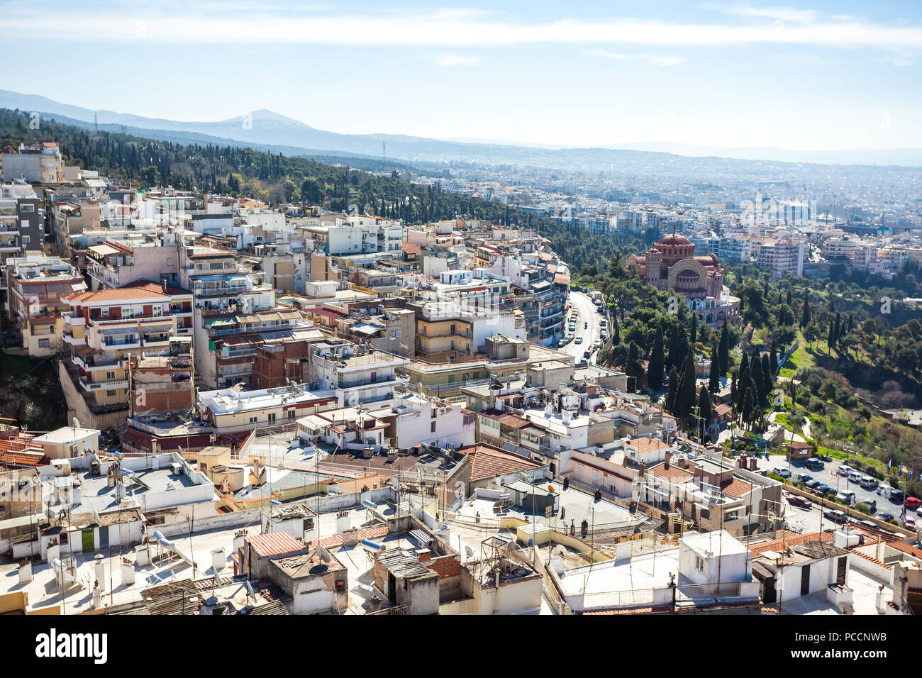 View of Thessaloniki and the Orthodox church of Saint Paul the Apostle. Greece Stock Photo - Alamy