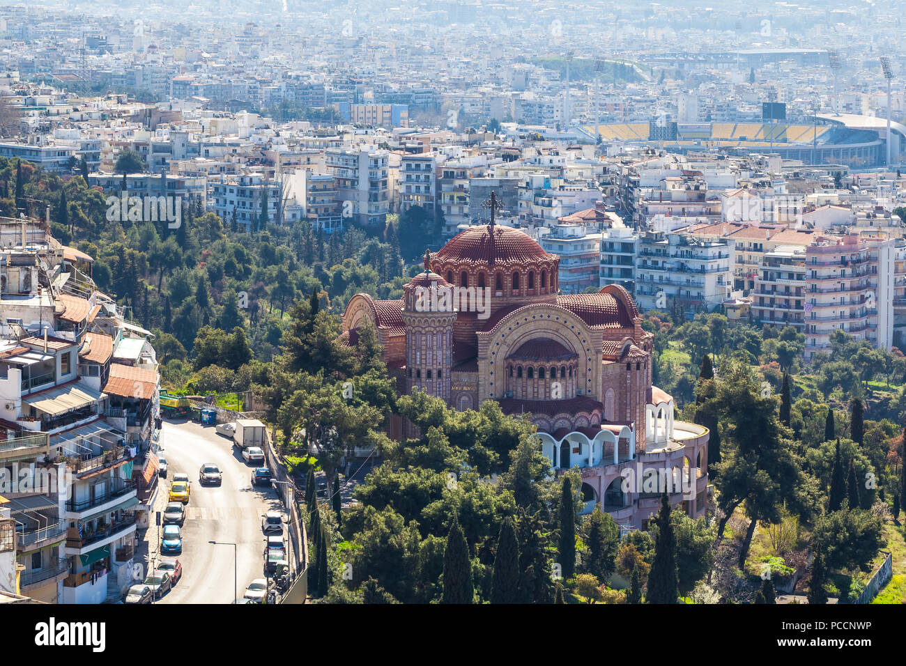 View of Thessaloniki and the Orthodox church of Saint Paul the Apostle. Greece Stock Photo - Alamy