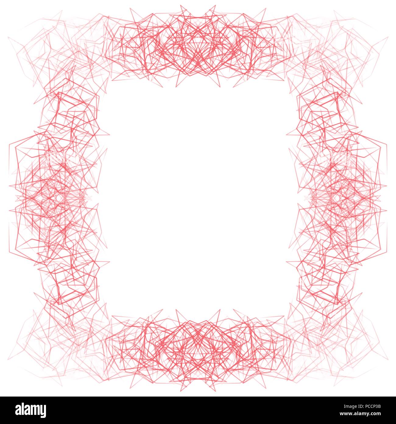 red scribble watercolor frame border pattern, vector illustration Stock ...