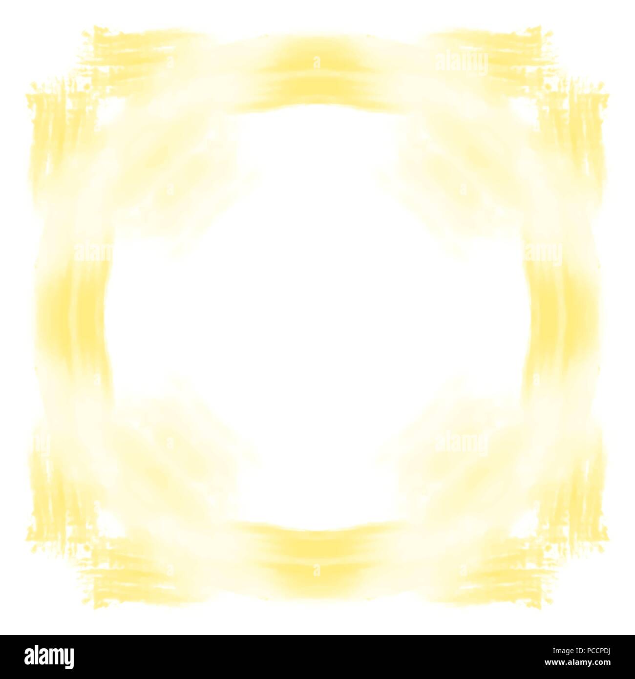 yellow fancy watercolor frame border pattern, vector illustration Stock ...