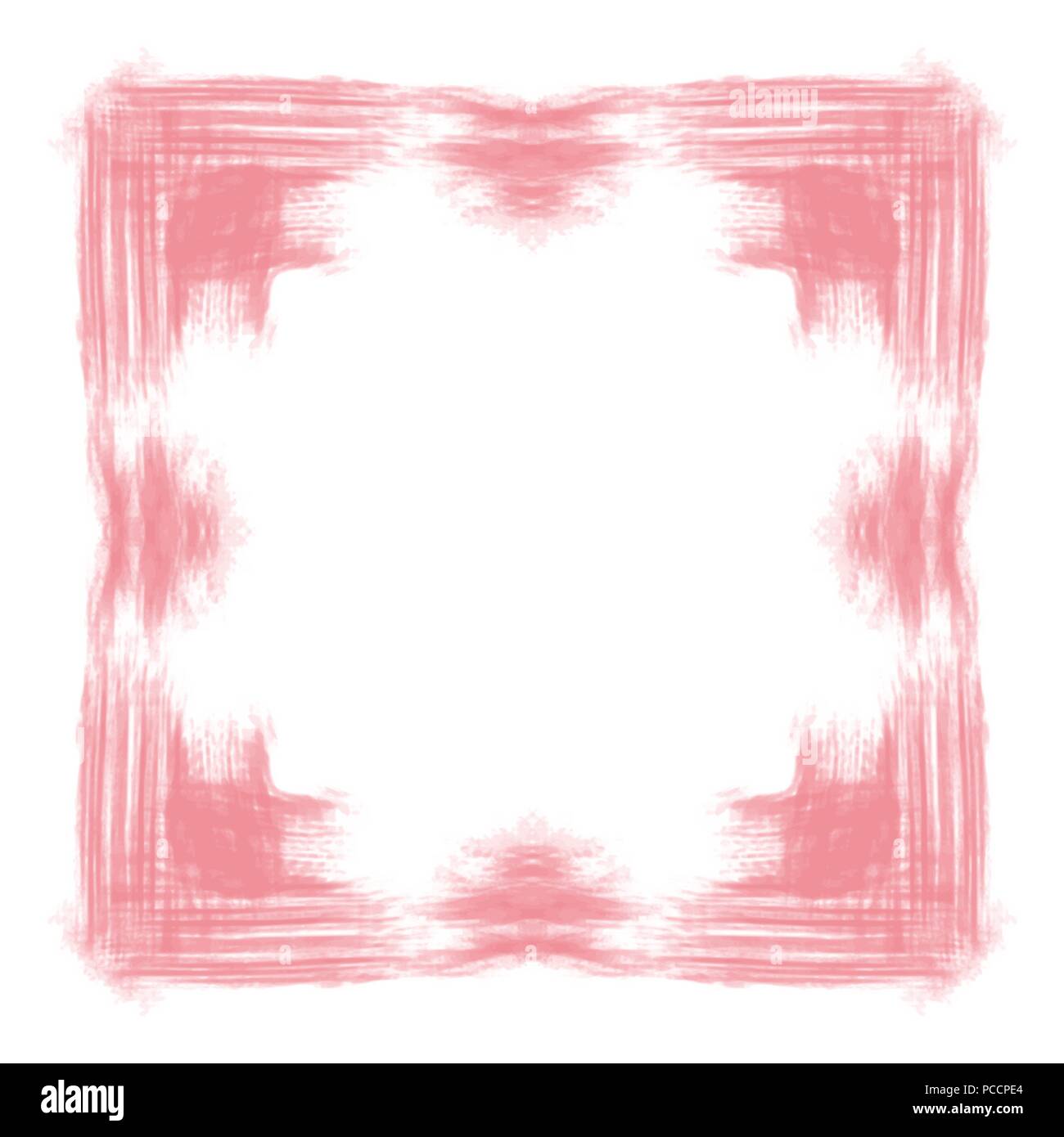 red floral watercolor frame border pattern, vector illustration Stock ...