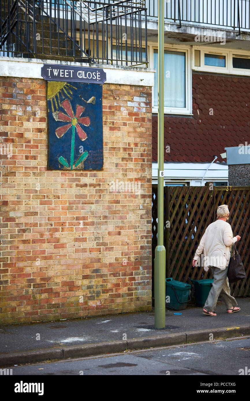 A sign for Tweet Close, one of several social media themed fake street ...