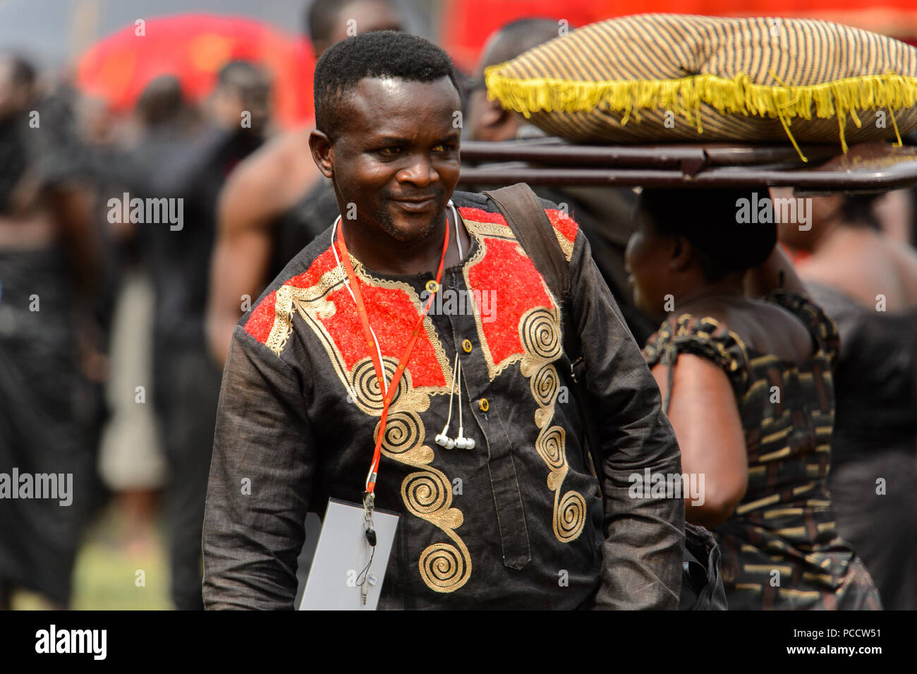 KUMASI, GHANA - JAN 16, 2017: Unidentified Ghanaian man in black ...