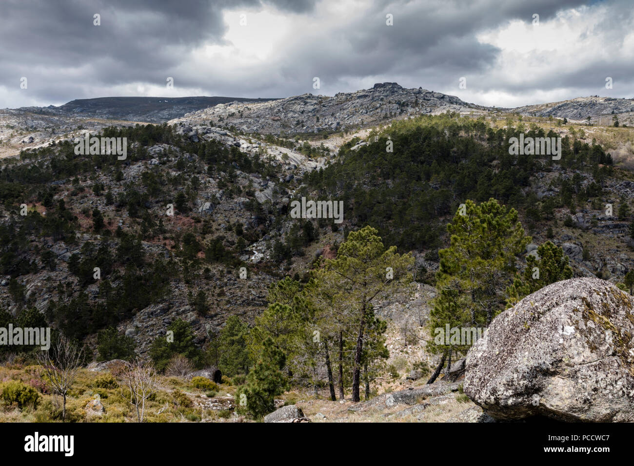 Landscape of the Serra da Estrela mountain range, in Portugal Stock ...