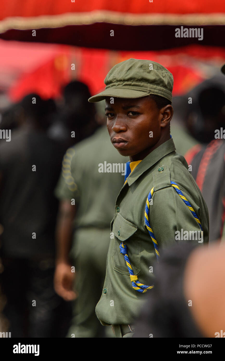 KUMASI, GHANA - JAN 16, 2017: Unidentified Ghanaian military man in ...