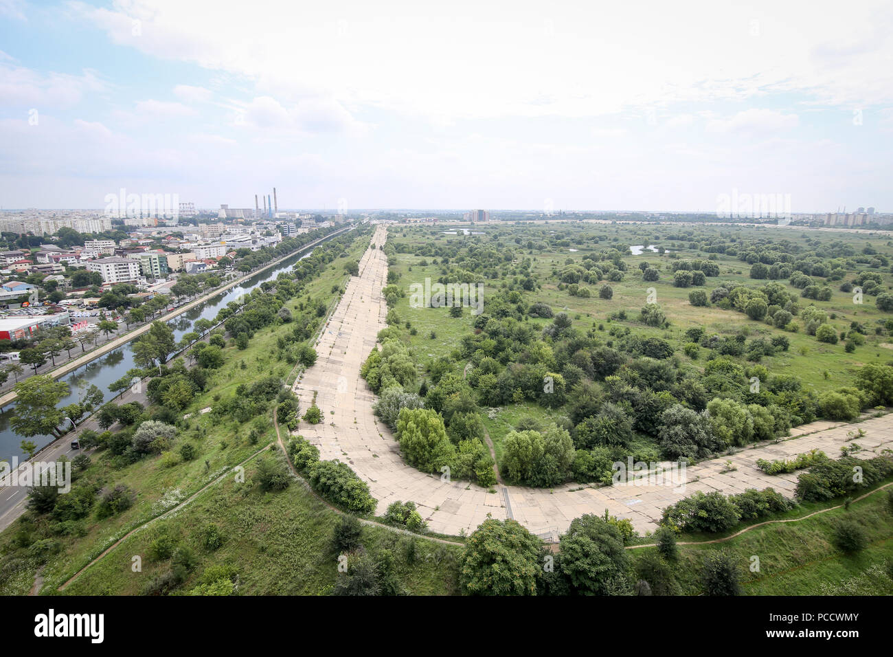 View from above of Vacaresti Natural Park Reservation, in Bucharest ...