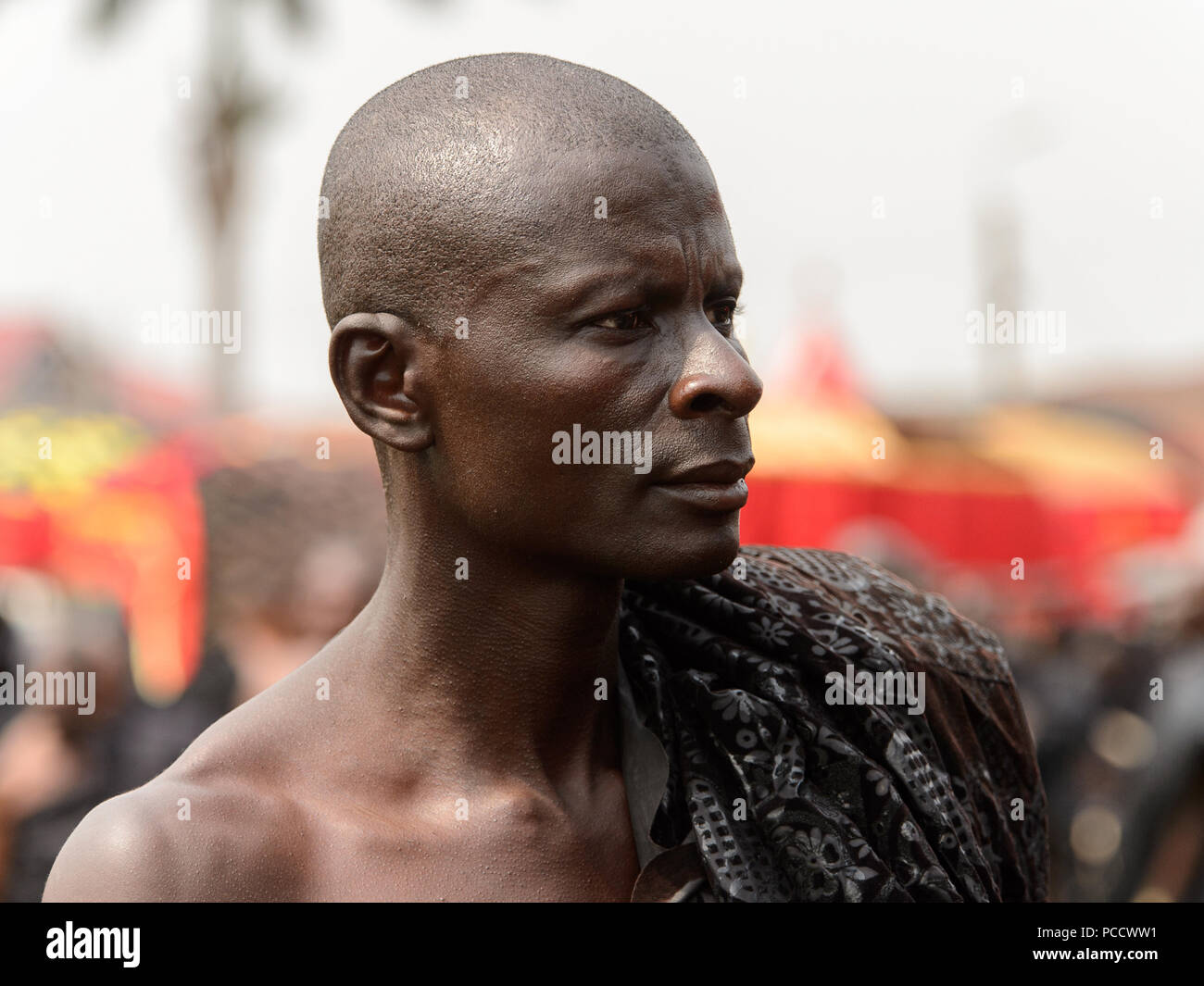 KUMASI, GHANA - JAN 16, 2017: Unidentified Ghanaian man in black ...