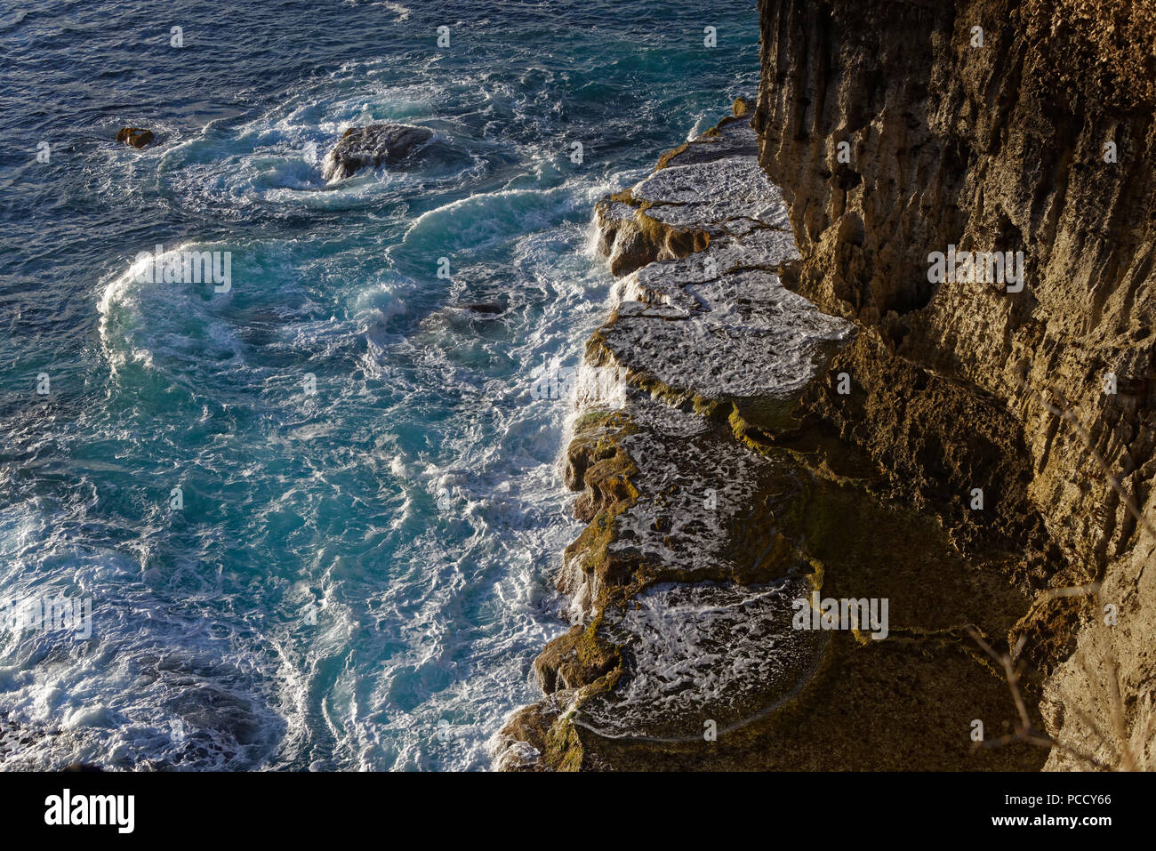 Coastal landscape with waves crashing Stock Photo - Alamy