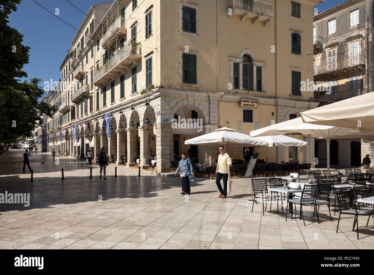 Liston square corfu town greece hi-res stock photography and images - Alamy