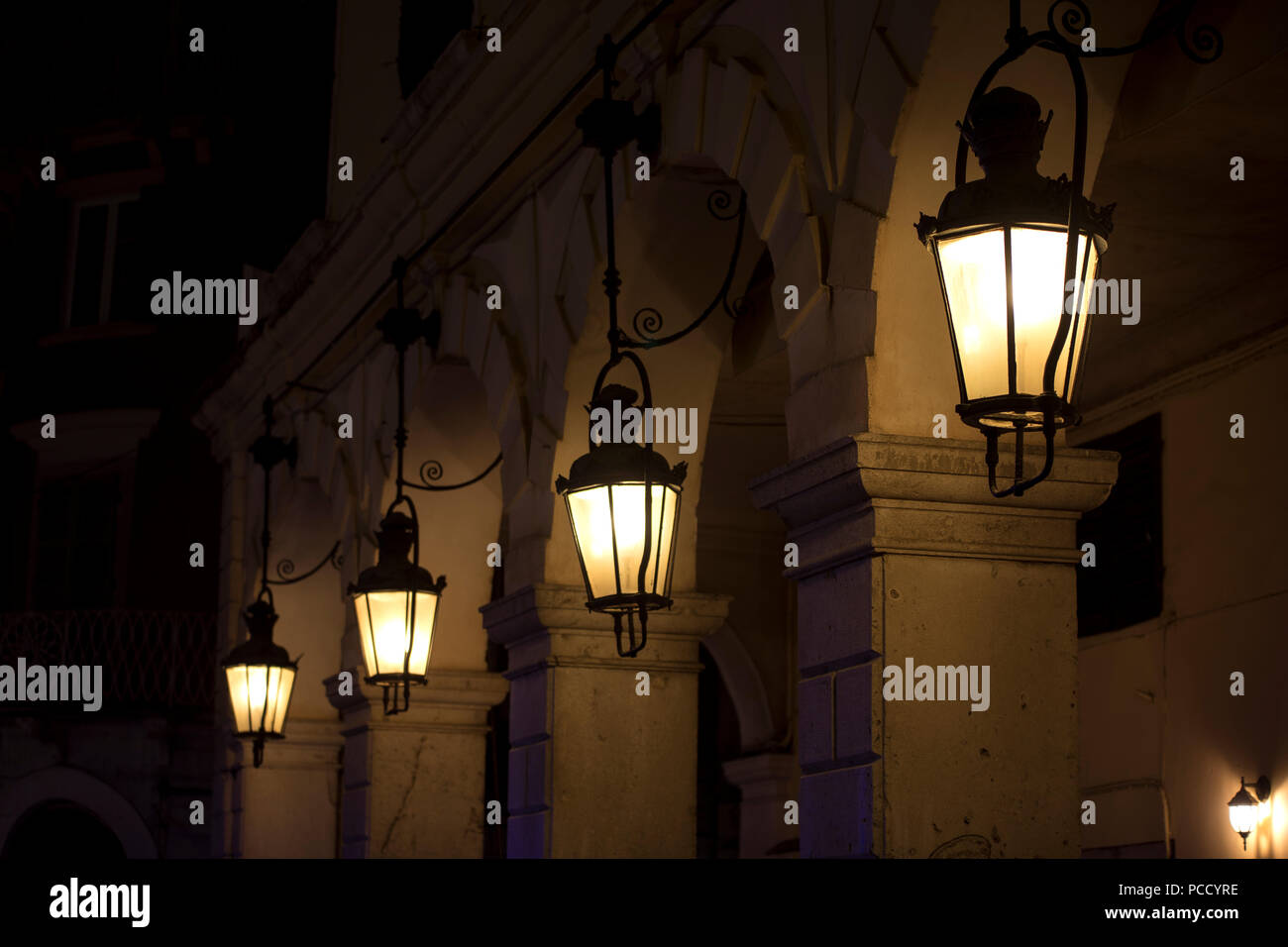 Liston corfu night hi-res stock photography and images - Alamy