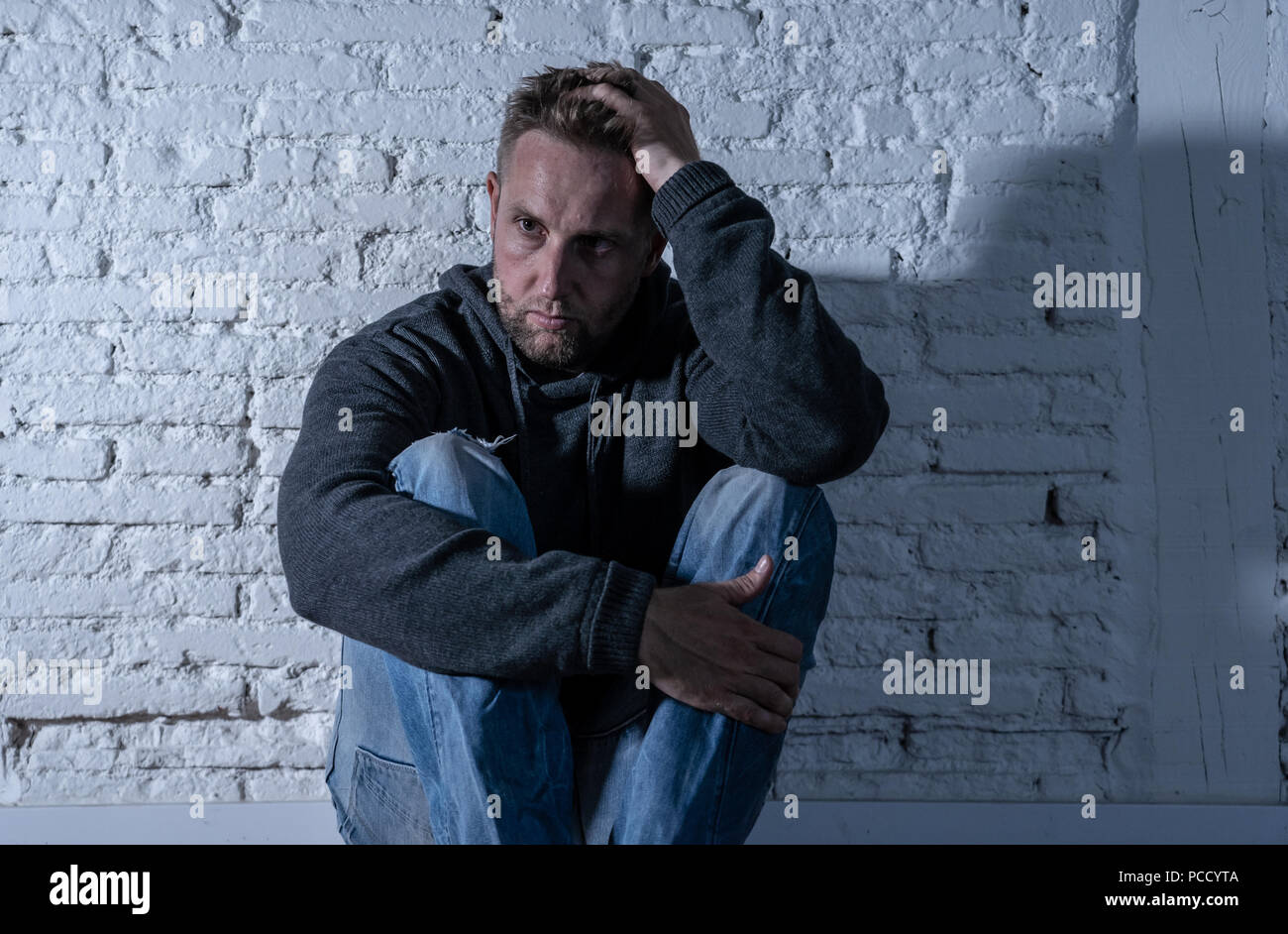 Young devastated depressed woman crying sad feeling hurt suffering ...