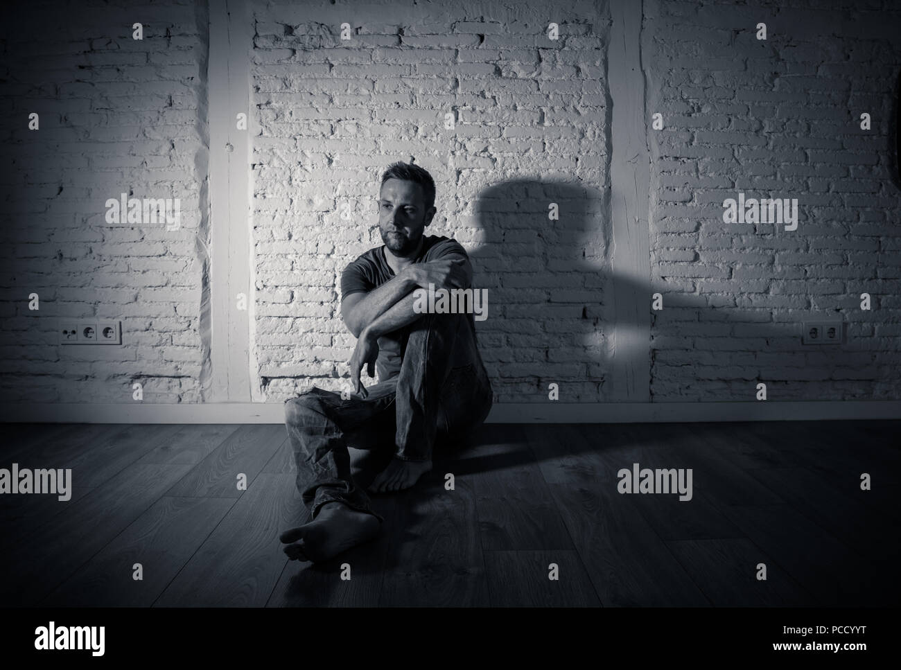 Young devastated depressed woman crying sad feeling hurt suffering ...