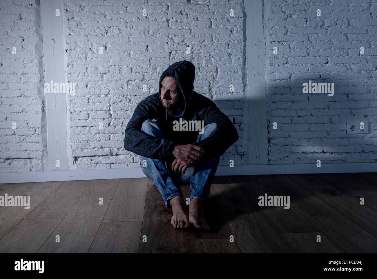 Young devastated depressed woman crying sad feeling hurt suffering ...